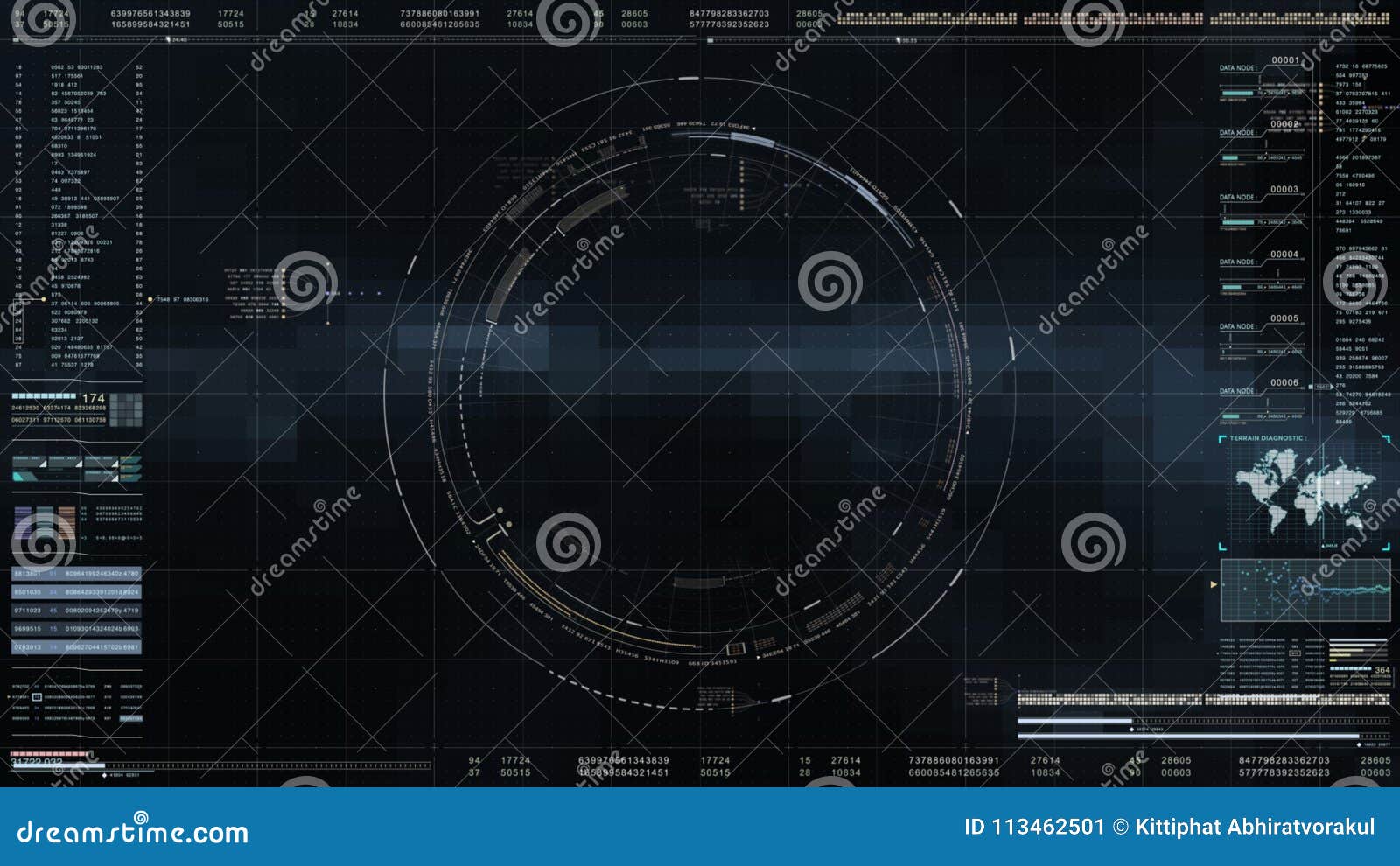 Hi-tech User Interface Head Up Display with Digital Data Information Stock Illustration ...