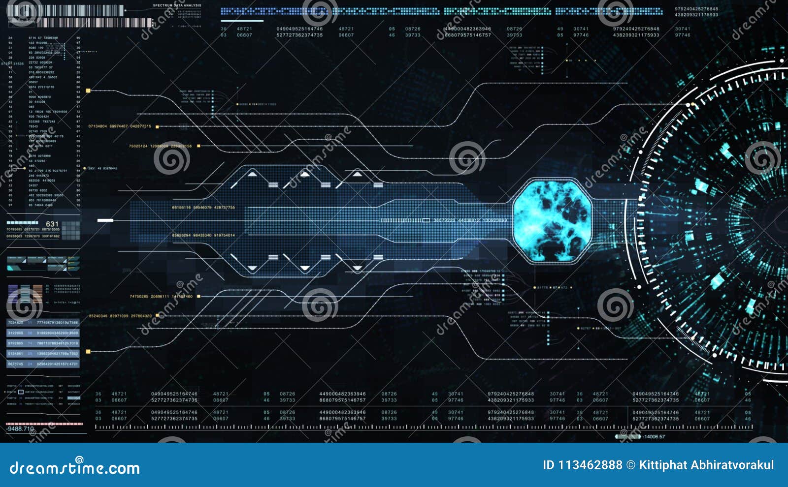 Hi-tech User Interface Head Up Display with Digital Data Information Stock Illustration ...