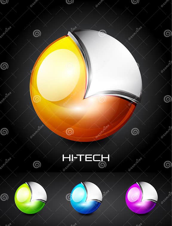 Hi-tech Vector 3d Sphere Icon Stock Vector - Illustration of elegant ...