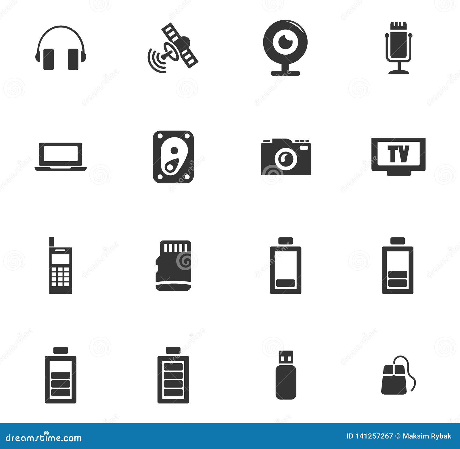 Hi tech icons set stock vector. Illustration of icon - 141257267