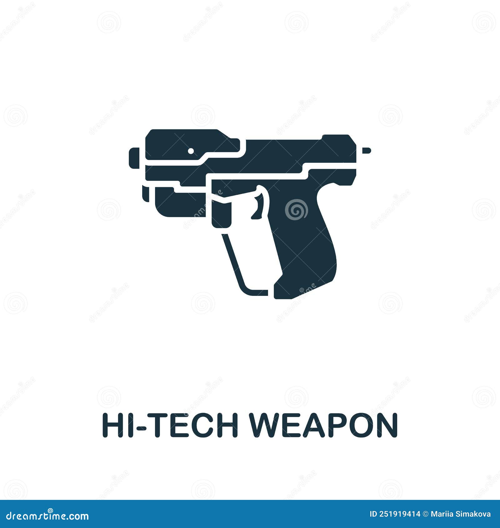 Hi-Tech Weapon Icon. Monochrome Simple Line Future Technology Icon for ...