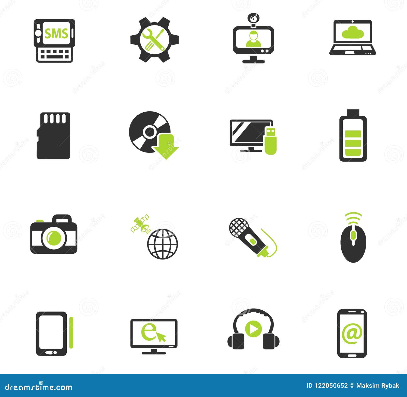 Hi tech icon set stock vector. Illustration of conference - 122050652