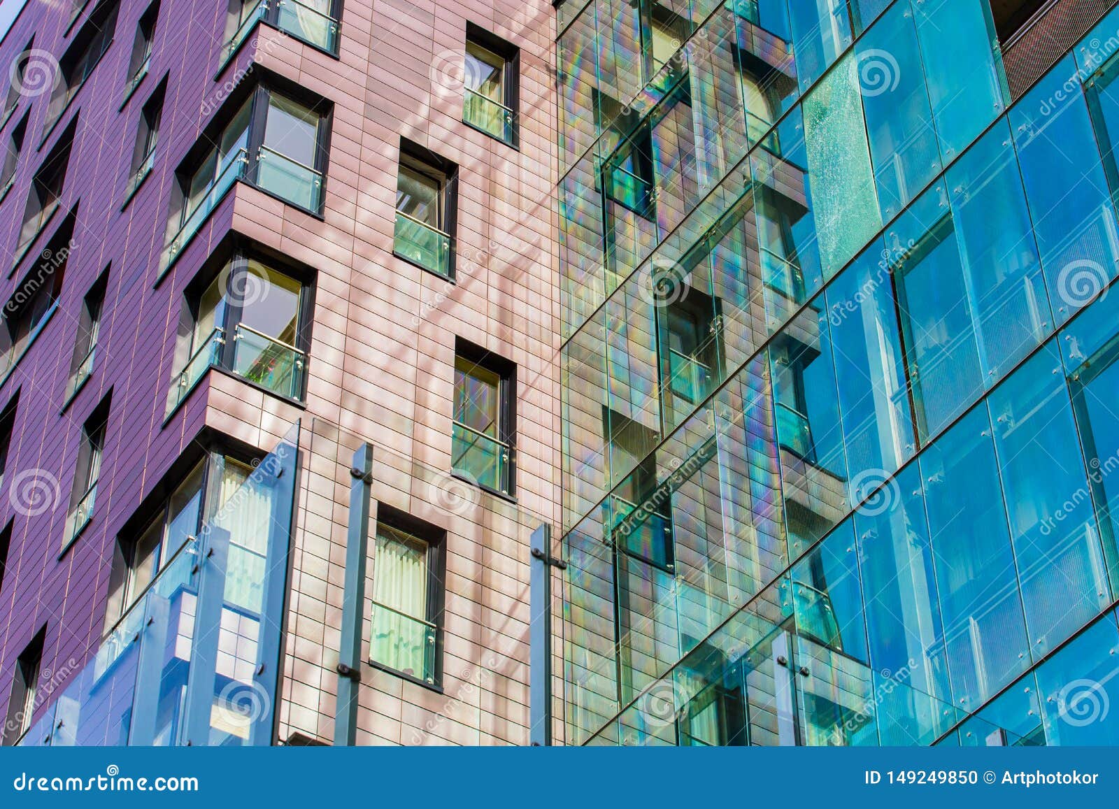 Hi-tech Window Exterior Texture. Reflections on Glass Stock Photo ...