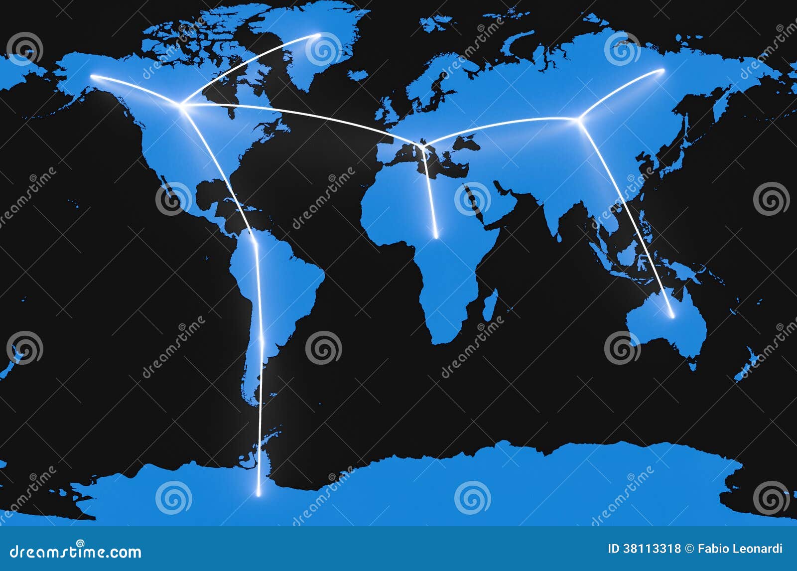 Hi-Tech World Map stock illustration. Illustration of white - 38113318