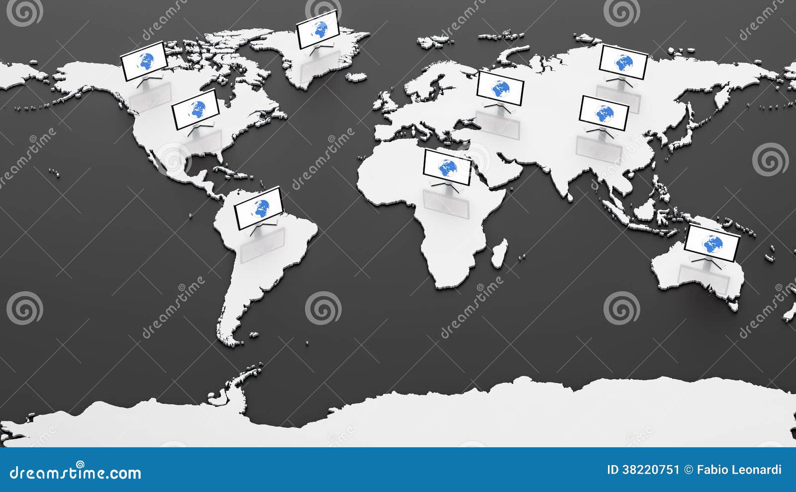 Hi-Tech World Map stock illustration. Illustration of dark - 38220751