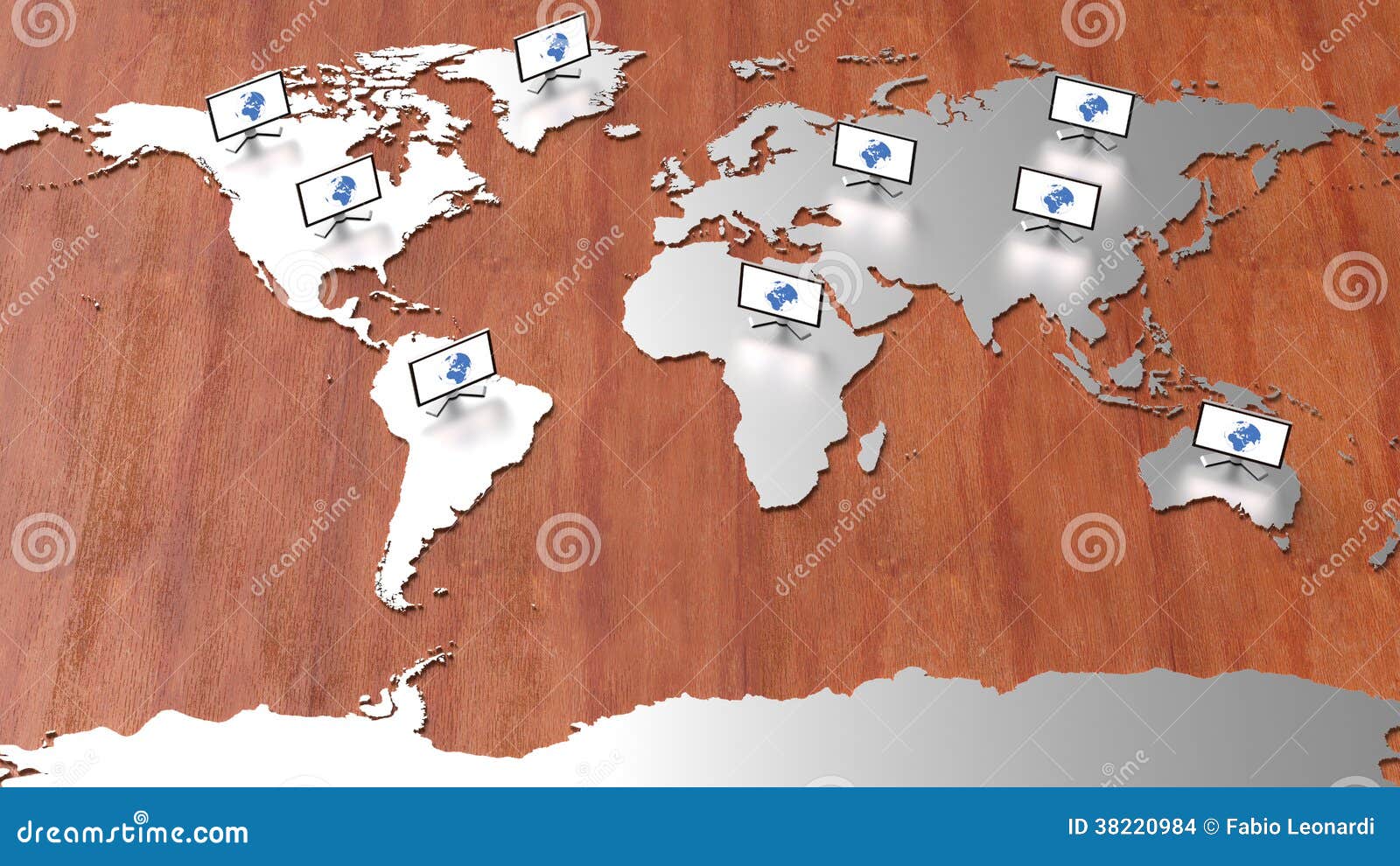 Hi-Tech World Map stock illustration. Illustration of nation - 38220984