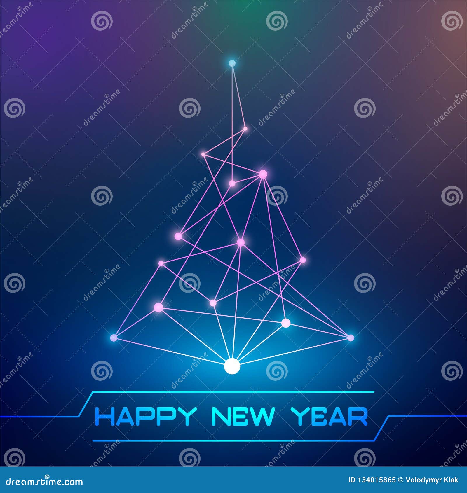 Christmas Background with Hi-tech Decoration Tree Stock Illustration ...