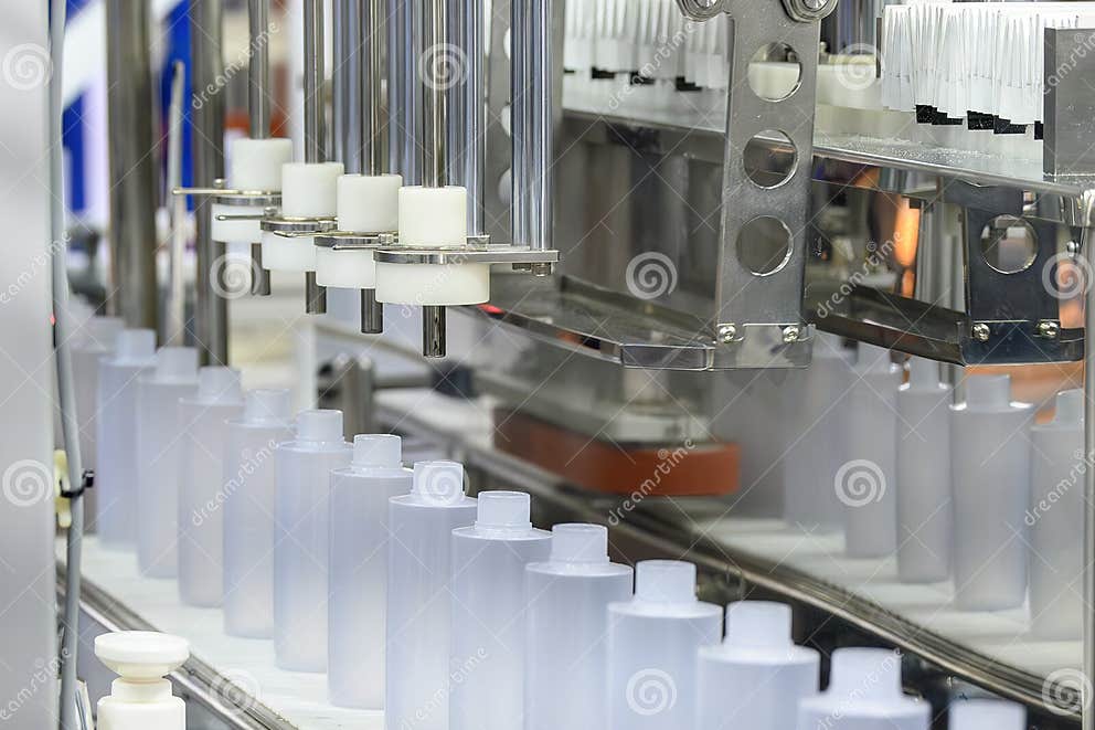The Hi-technology of Cosmetic Bottle Manufacturing Process Stock Image ...