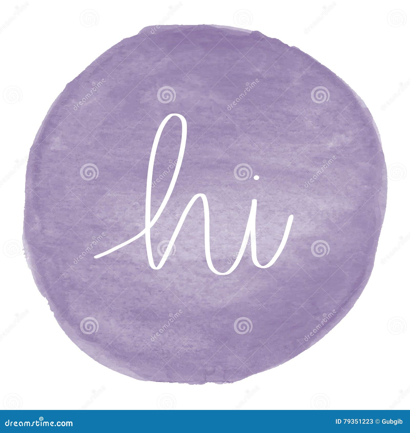 Hi Text on Violet Watercolor Background Stock Illustration ...