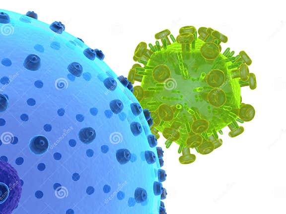 Hi virus infecting cell stock illustration. Illustration of abstract ...