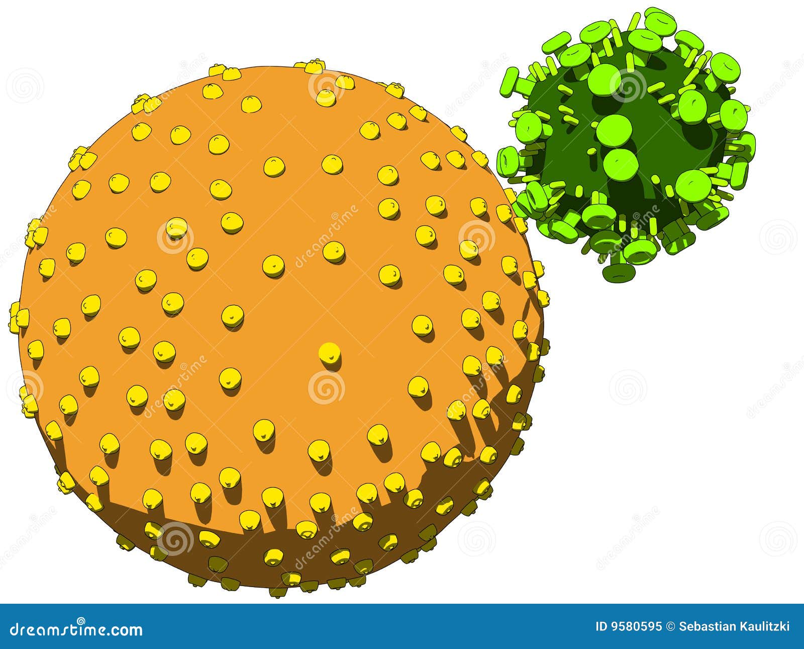 Hi-virus infecting cell stock vector. Illustration of defense - 9580595