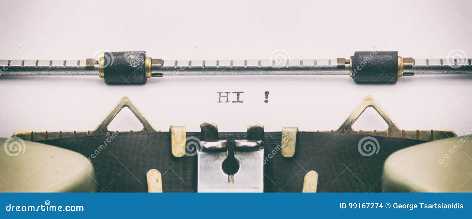 HI Word in Capital Letters on a Typewriter Sheet Stock Photo - Image of ...