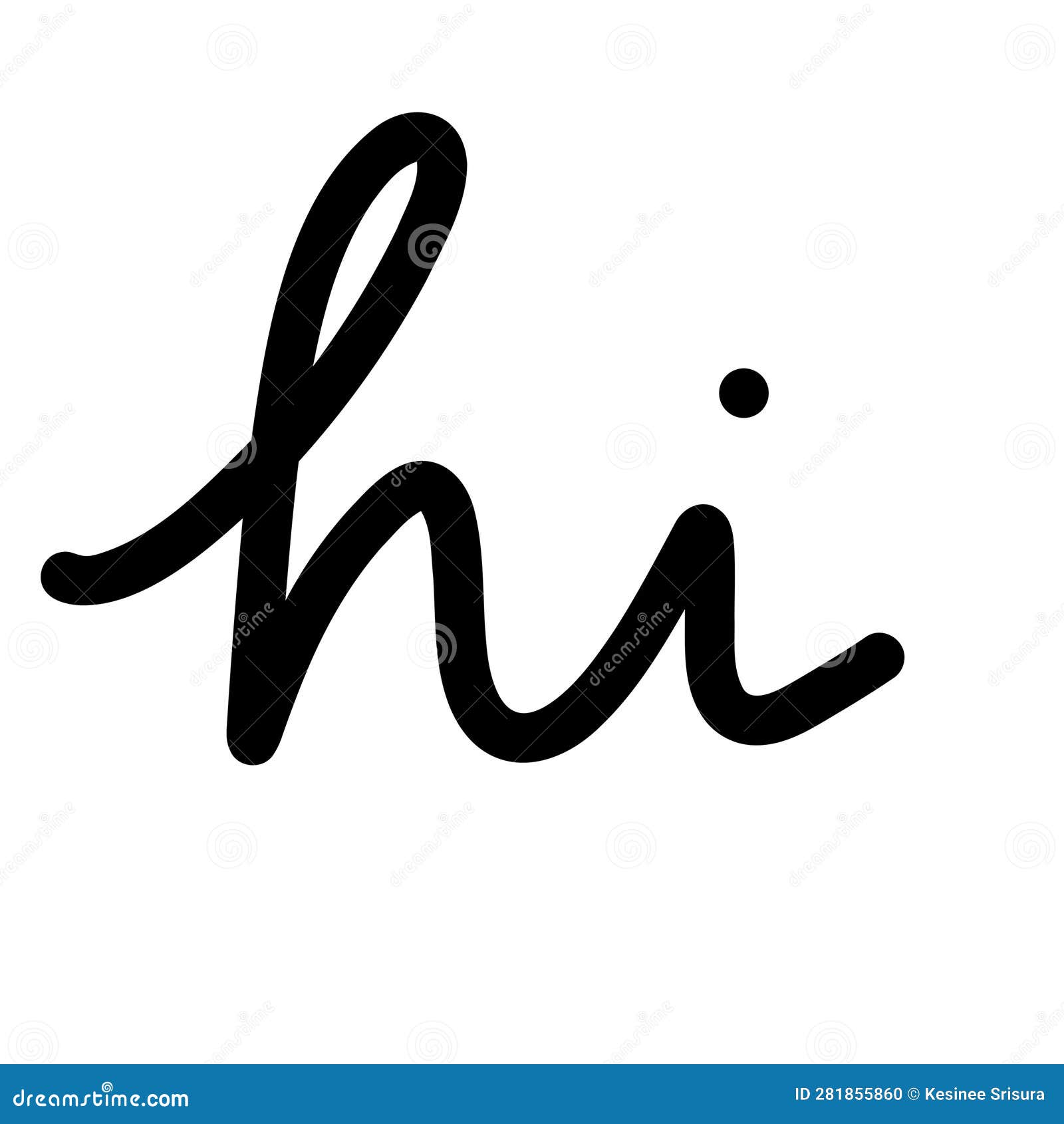 Hi Word, an English Greeting by Calligraphy Handwriting Stock ...