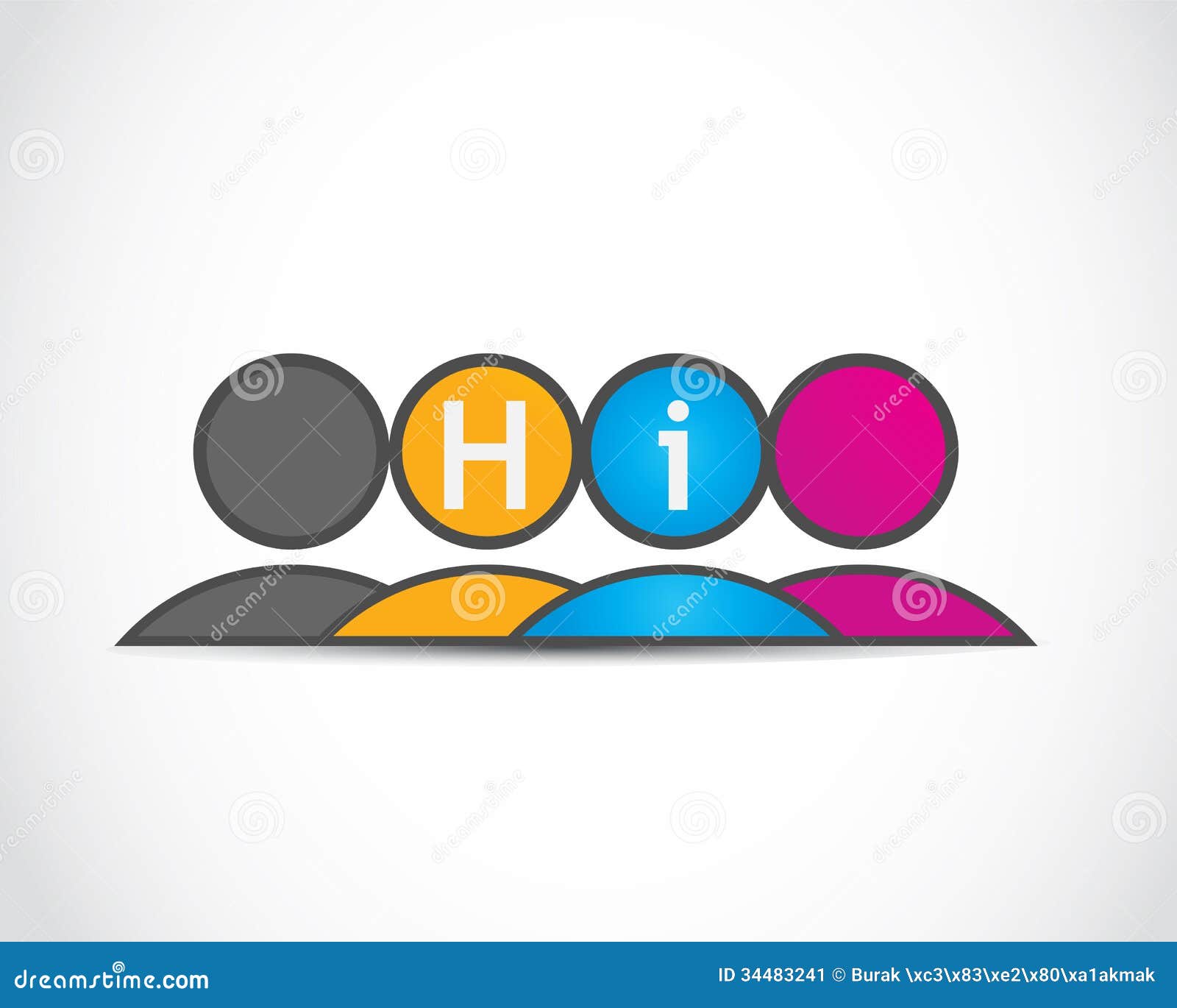 Hi word greetings group stock vector. Illustration of communication ...