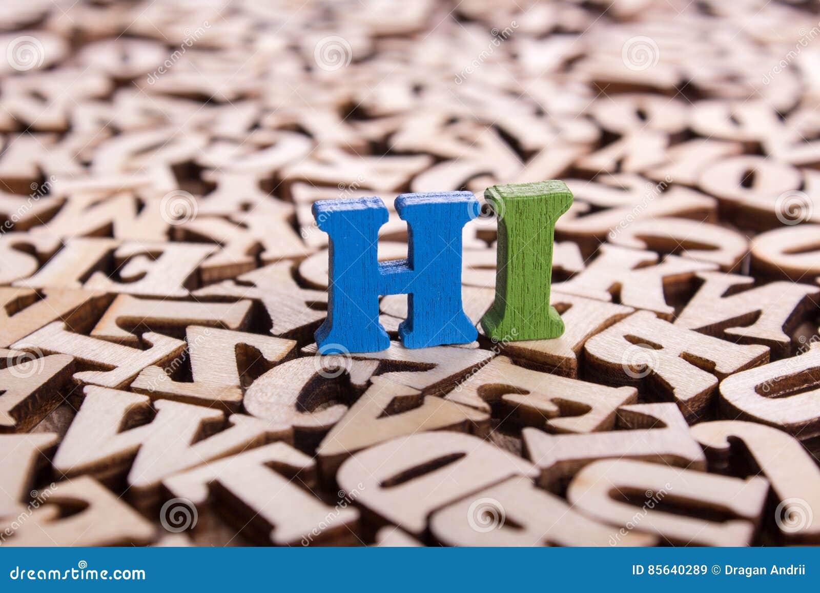 Hi Word Made of Wooden Letters Stock Image - Image of high, concept ...