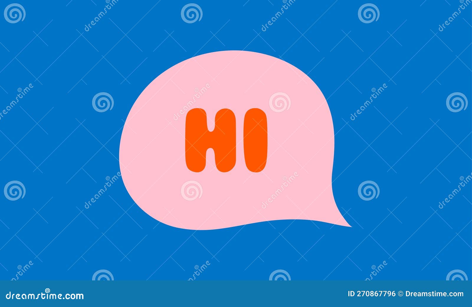 Hi Word in Speech Bubbles Vector Illustration Chat Phrases Hand Drawn ...