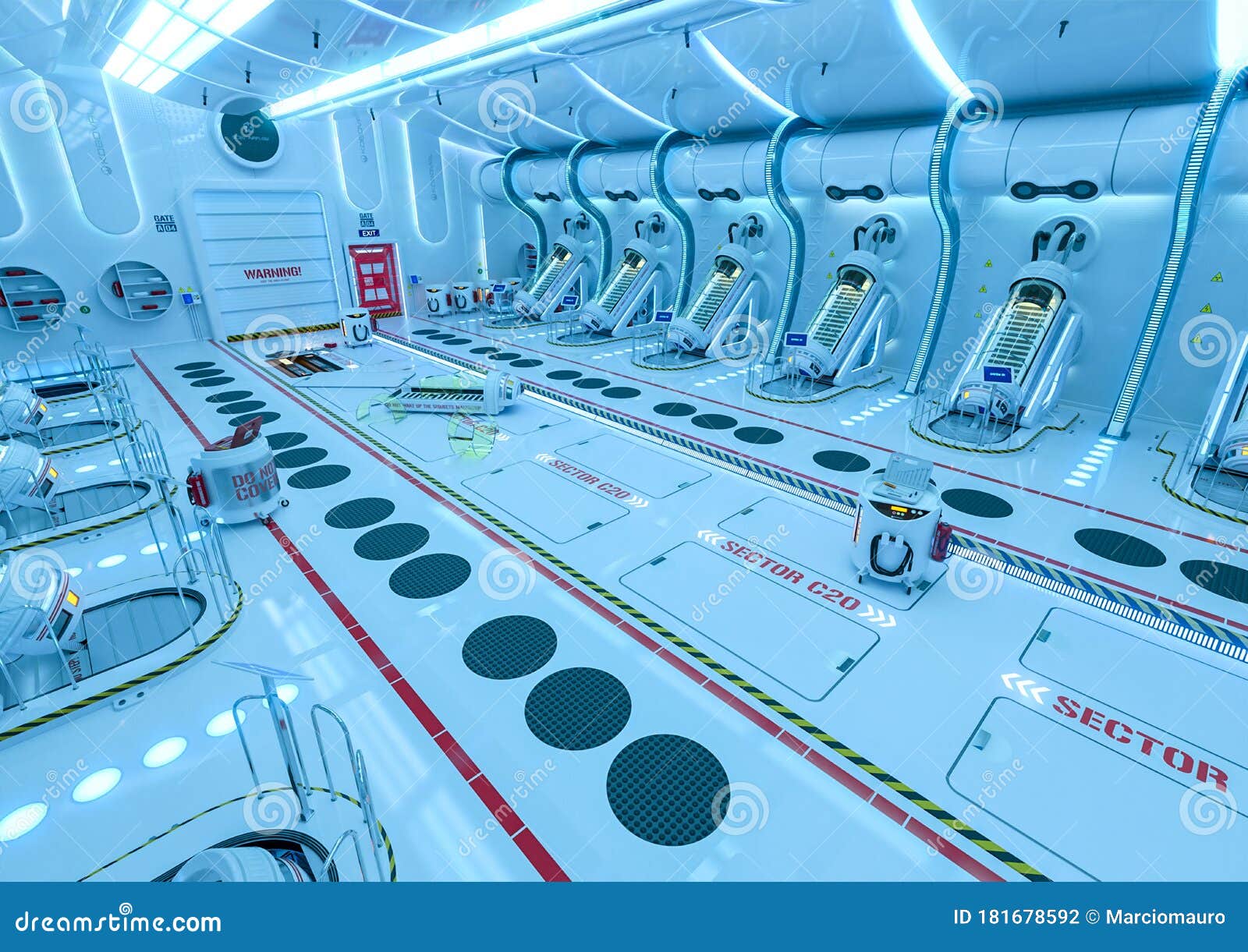 Hibernation Chamber Scene Seven Stock Illustration - Illustration of ...