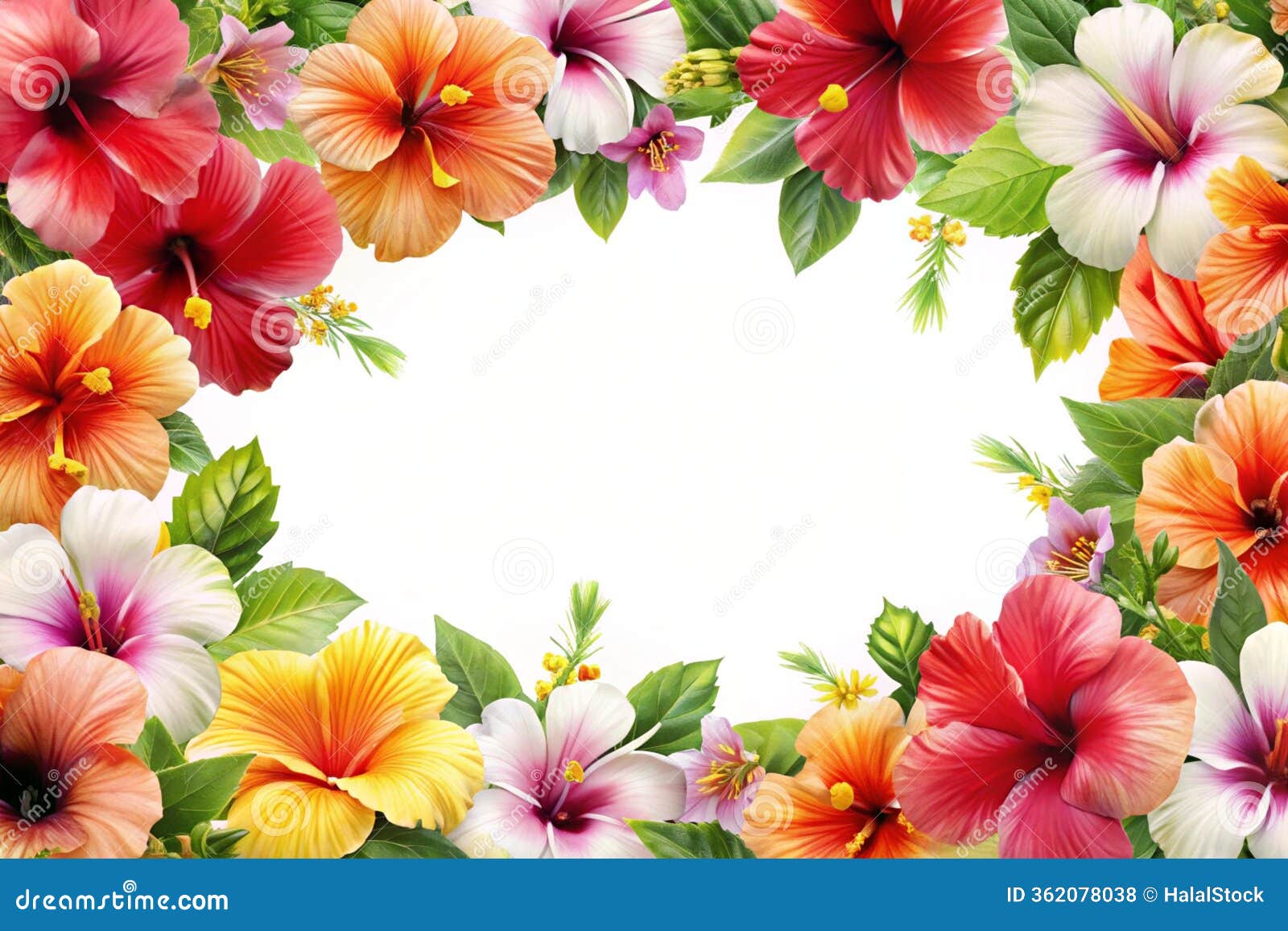 Hibiscus Border Design Hibiscus Flower Border Design Over White Royalty ...
