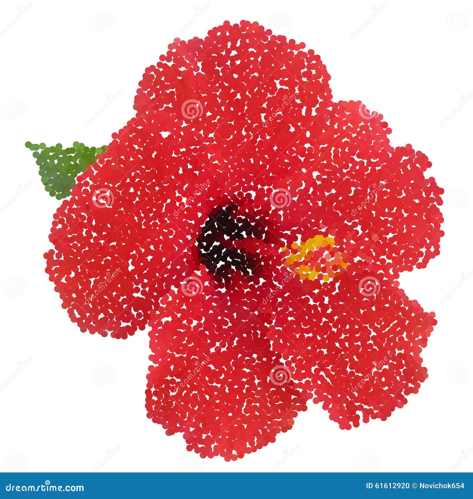 Dotted Flower Border Decoration Isolated White Background Cartoon ...