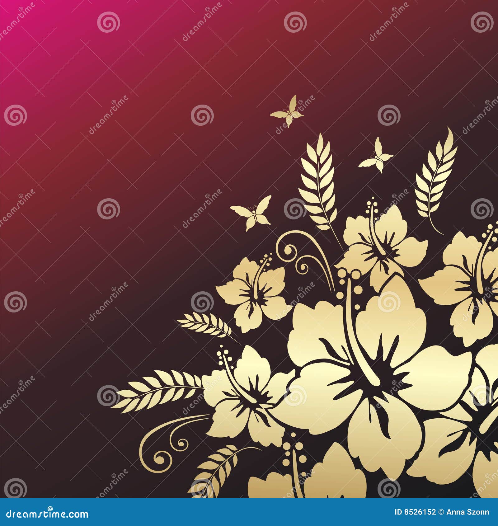Hibiscus. Floral Background. Stock Vector - Illustration of beautiful ...