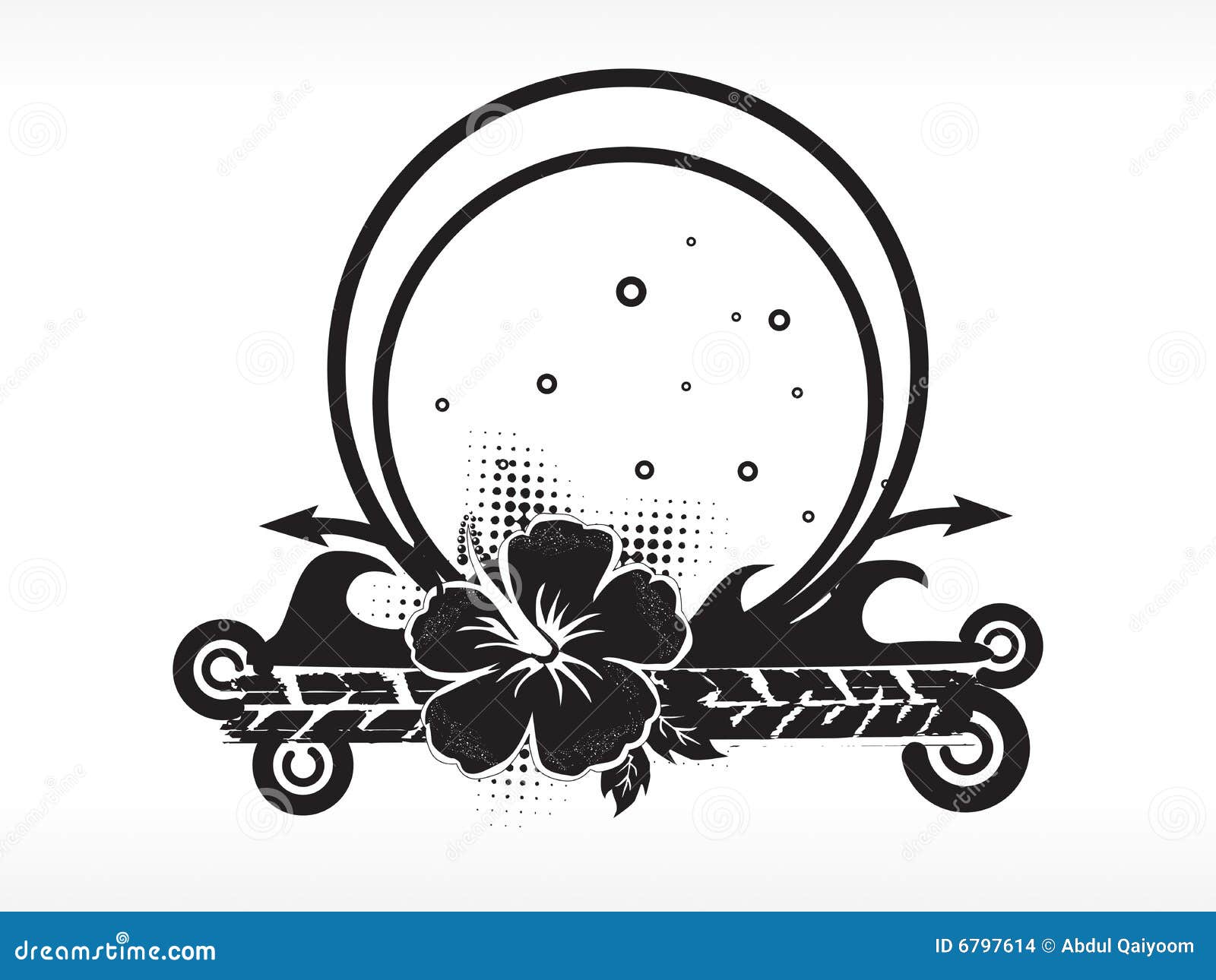 Hibiscus Flower Frame, Illustration Stock Illustration - Illustration ...