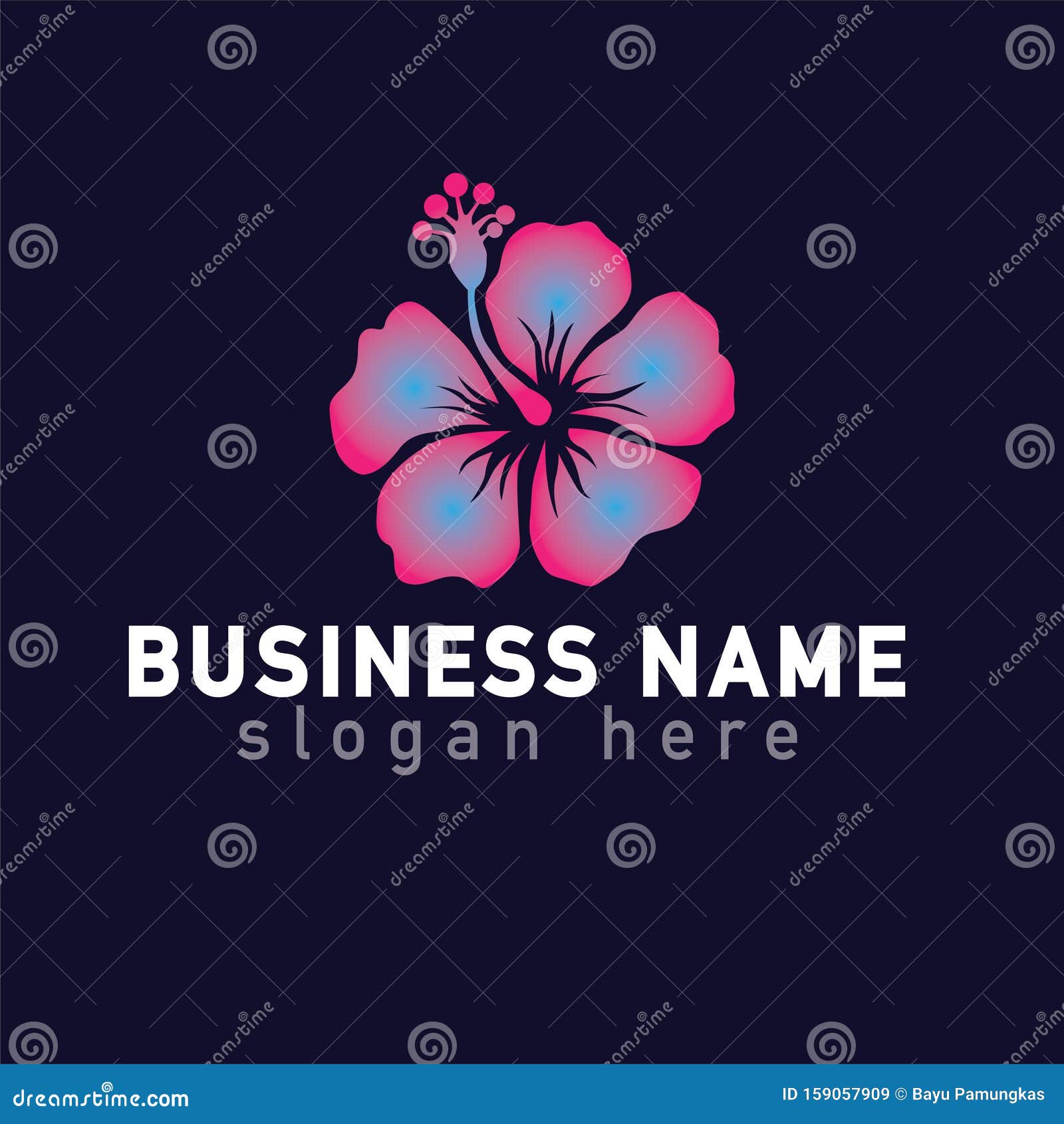 Hibiscus Flower Logo Icon Vector Template Stock Vector Illustration