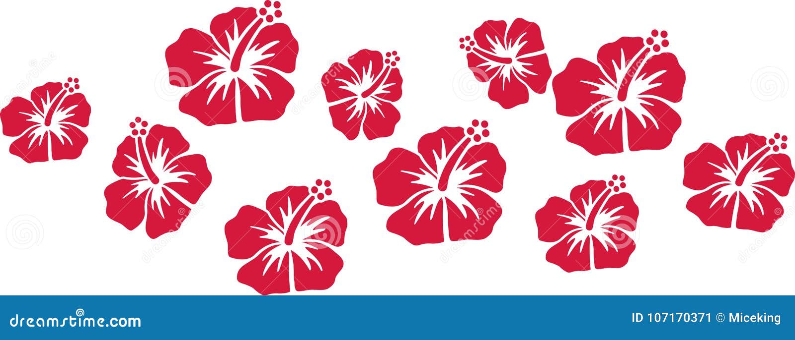 Hibiscus flower pattern stock vector. Illustration of symbol - 107170371