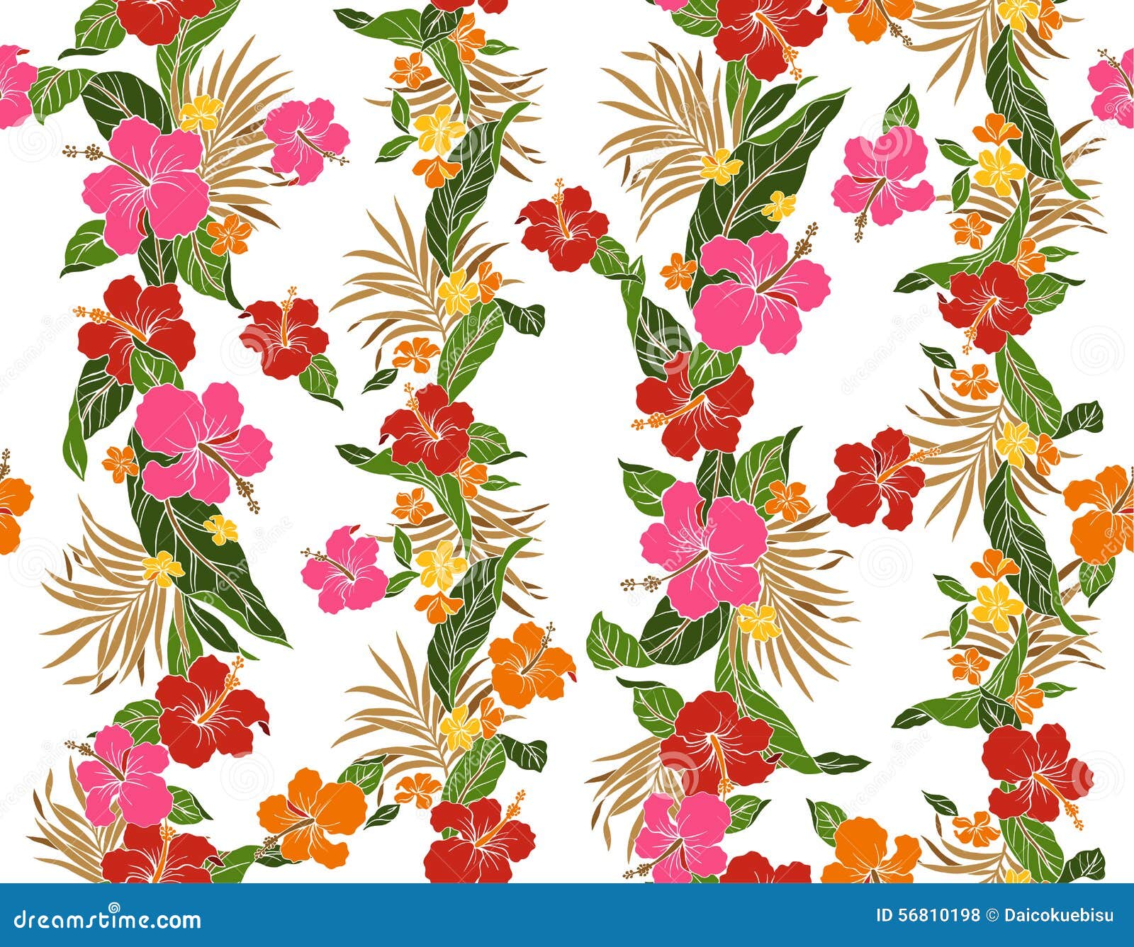 Hibiscus flower pattern stock illustration. Illustration of bouquet ...