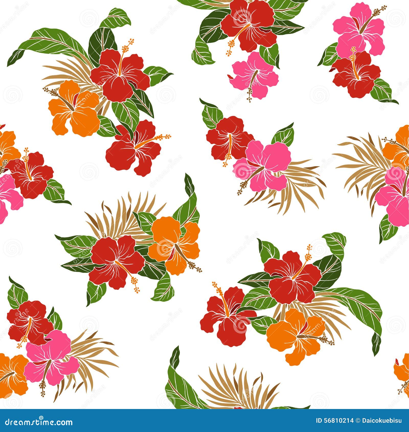 Hibiscus flower pattern stock illustration. Illustration of gorgeous ...