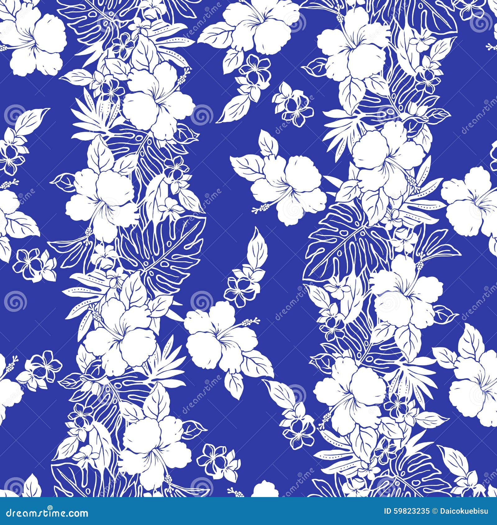 Hibiscus flower pattern stock illustration. Illustration of lovely ...