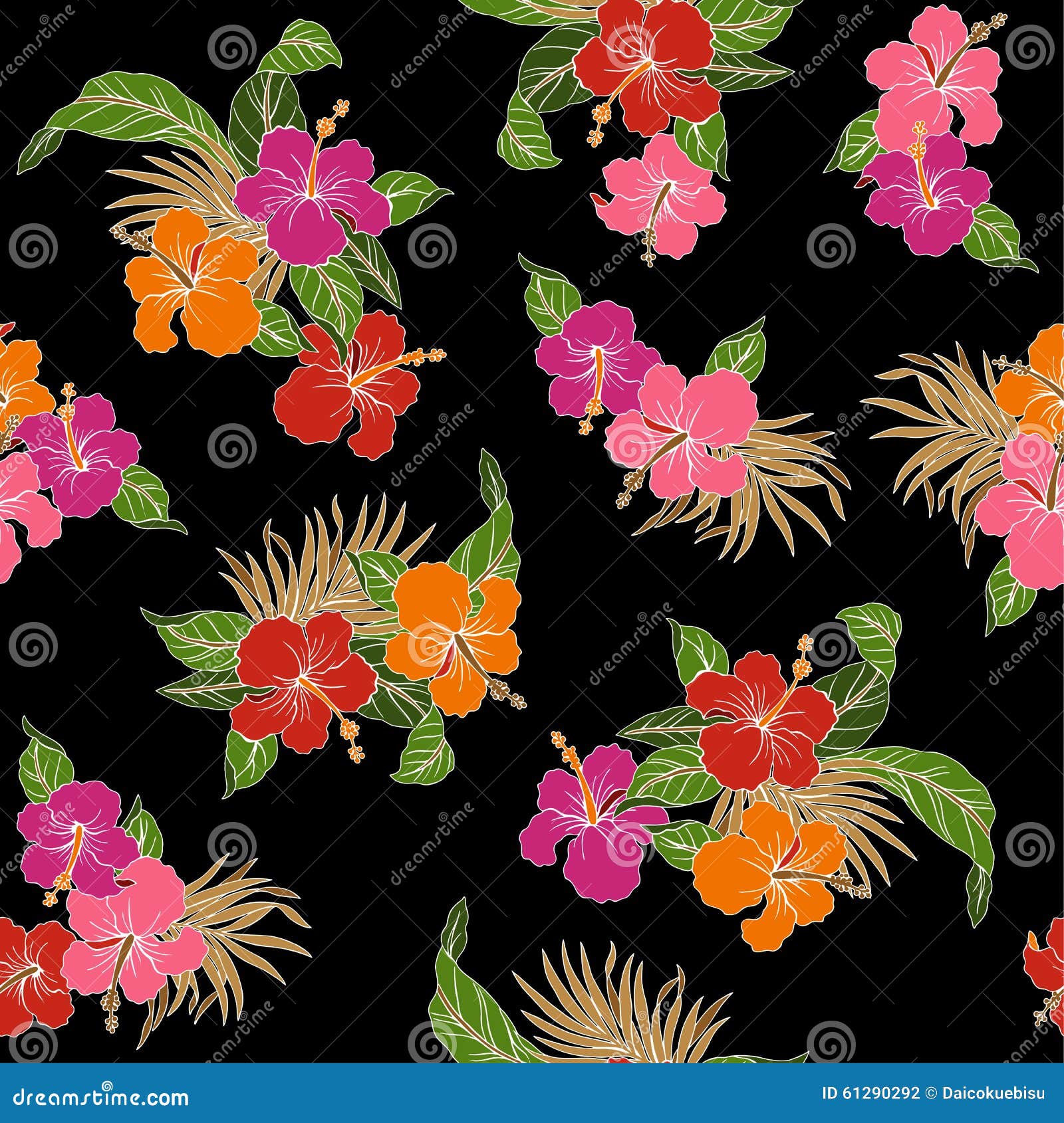 Hibiscus flower pattern stock illustration. Illustration of display ...