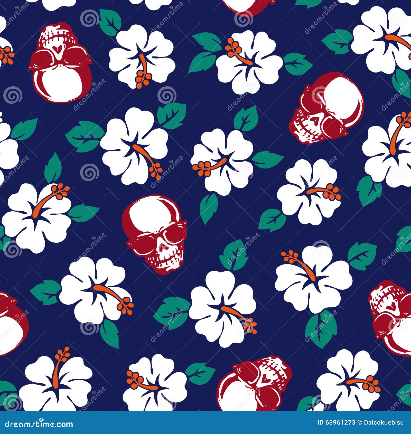 Hibiscus flower pattern stock illustration. Illustration of hibiscus ...
