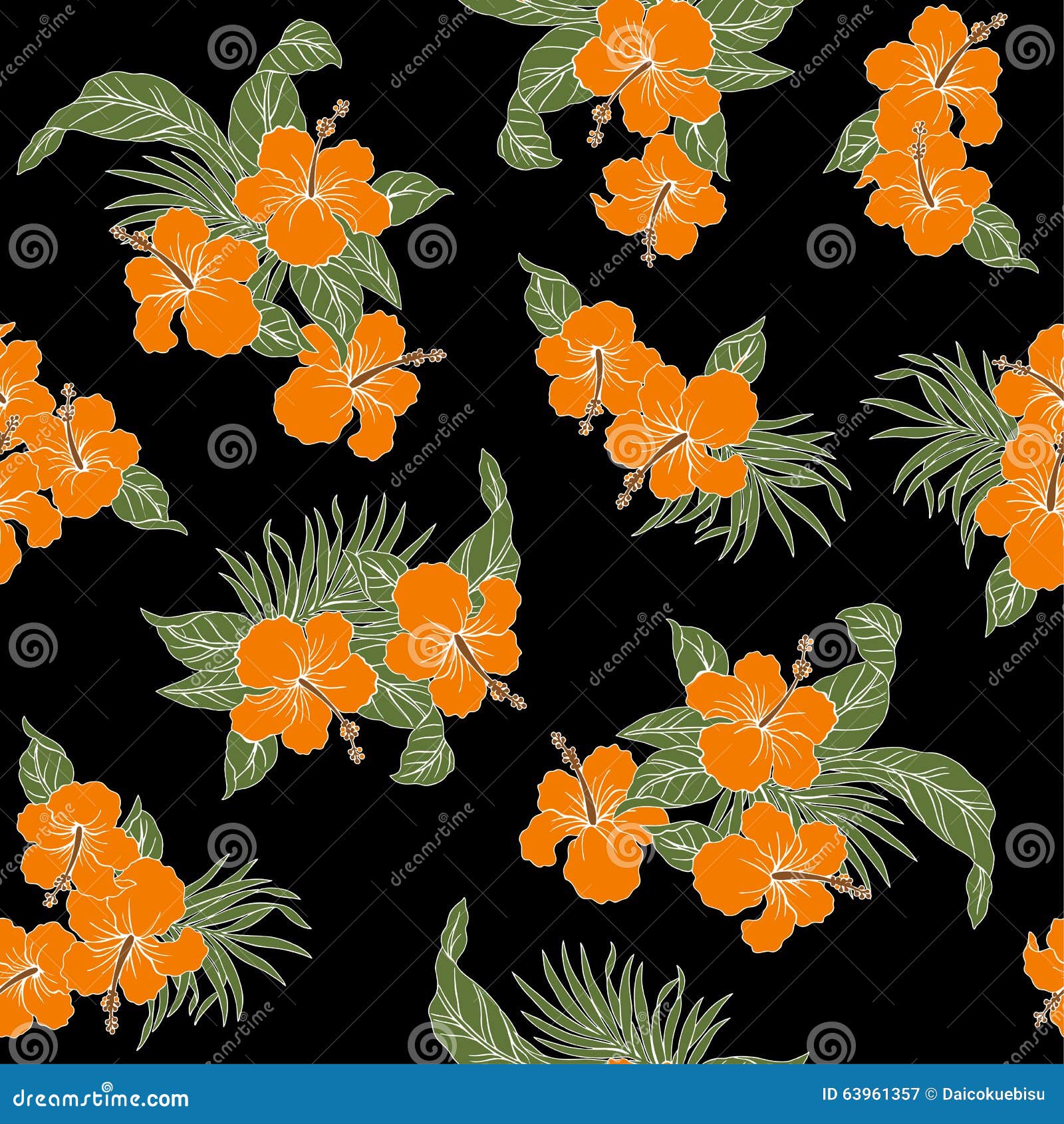 Hibiscus flower pattern stock illustration. Illustration of gorgeous ...