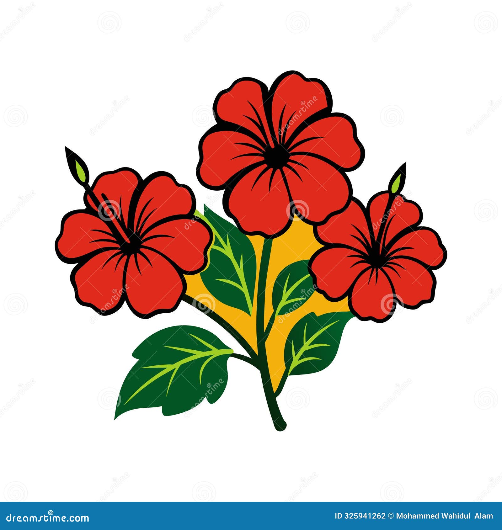 A Hibiscus-flower-silhouettes Vector Illustration File. | CartoonDealer ...