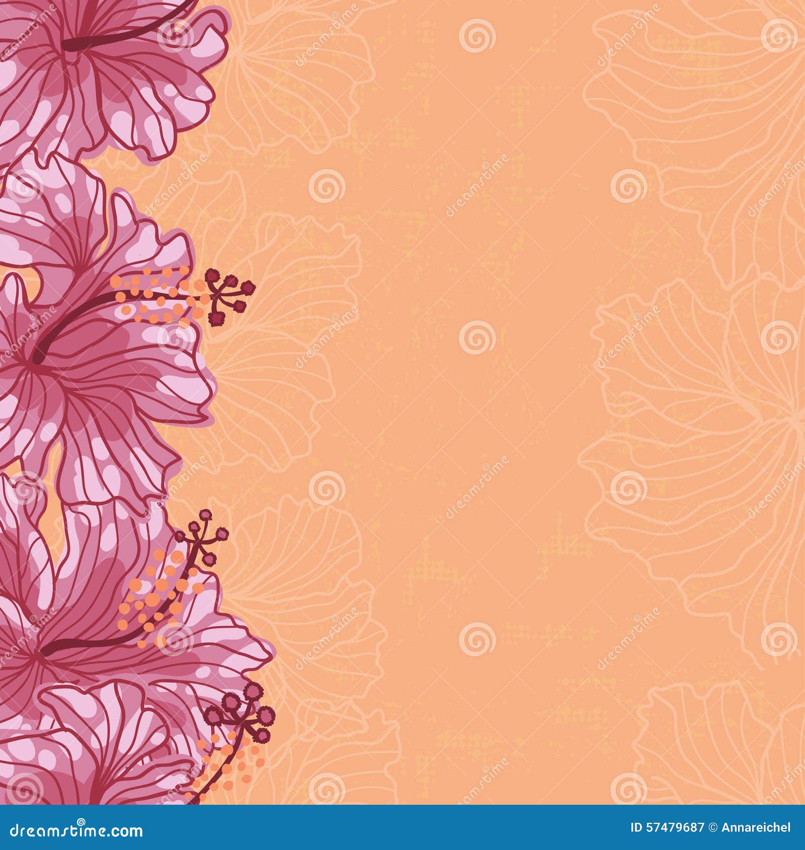 Hibiscus Flowers Seamless Border Stock Vector - Illustration of ...