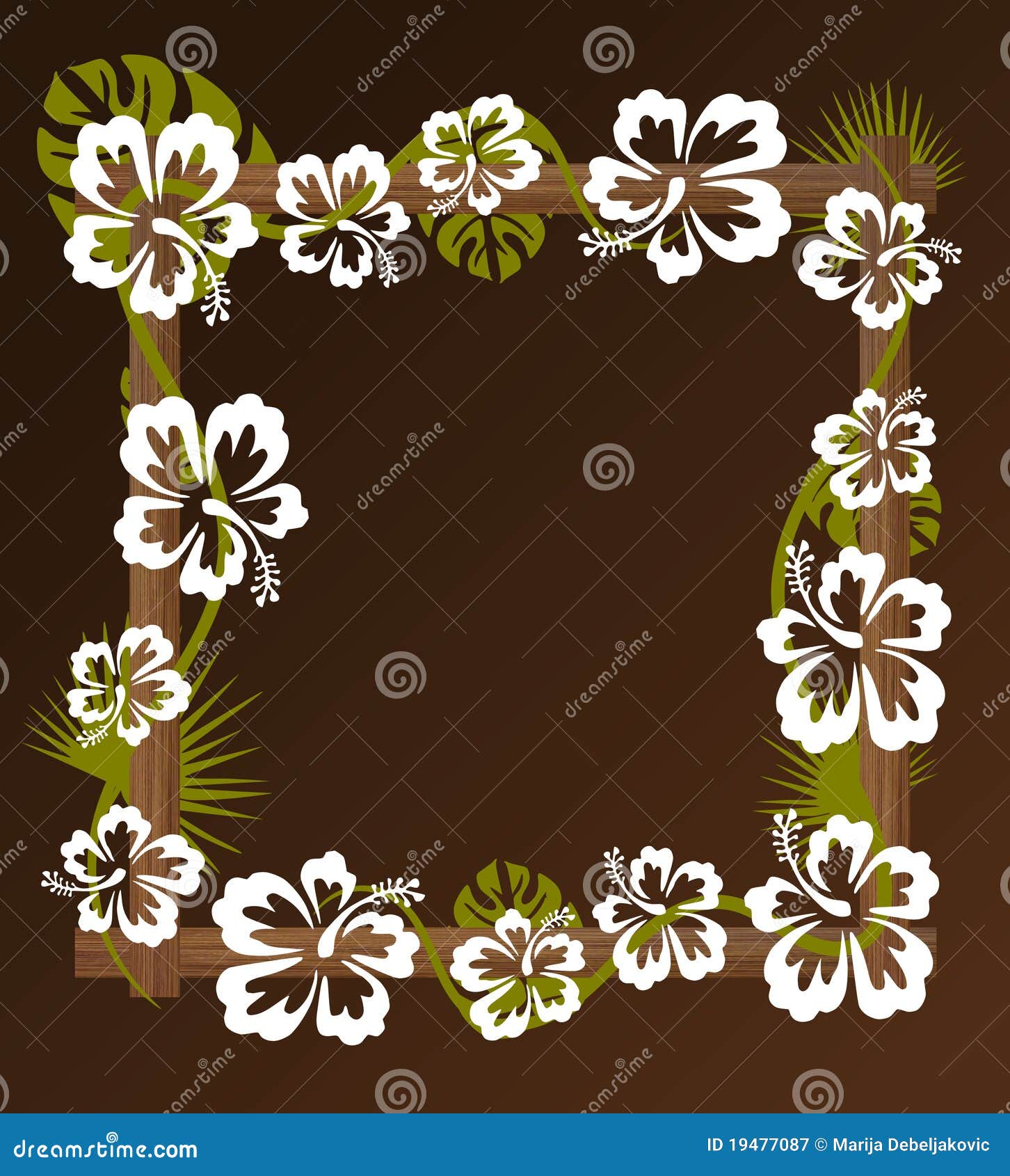 Hibiscus frame stock illustration. Illustration of text - 19477087