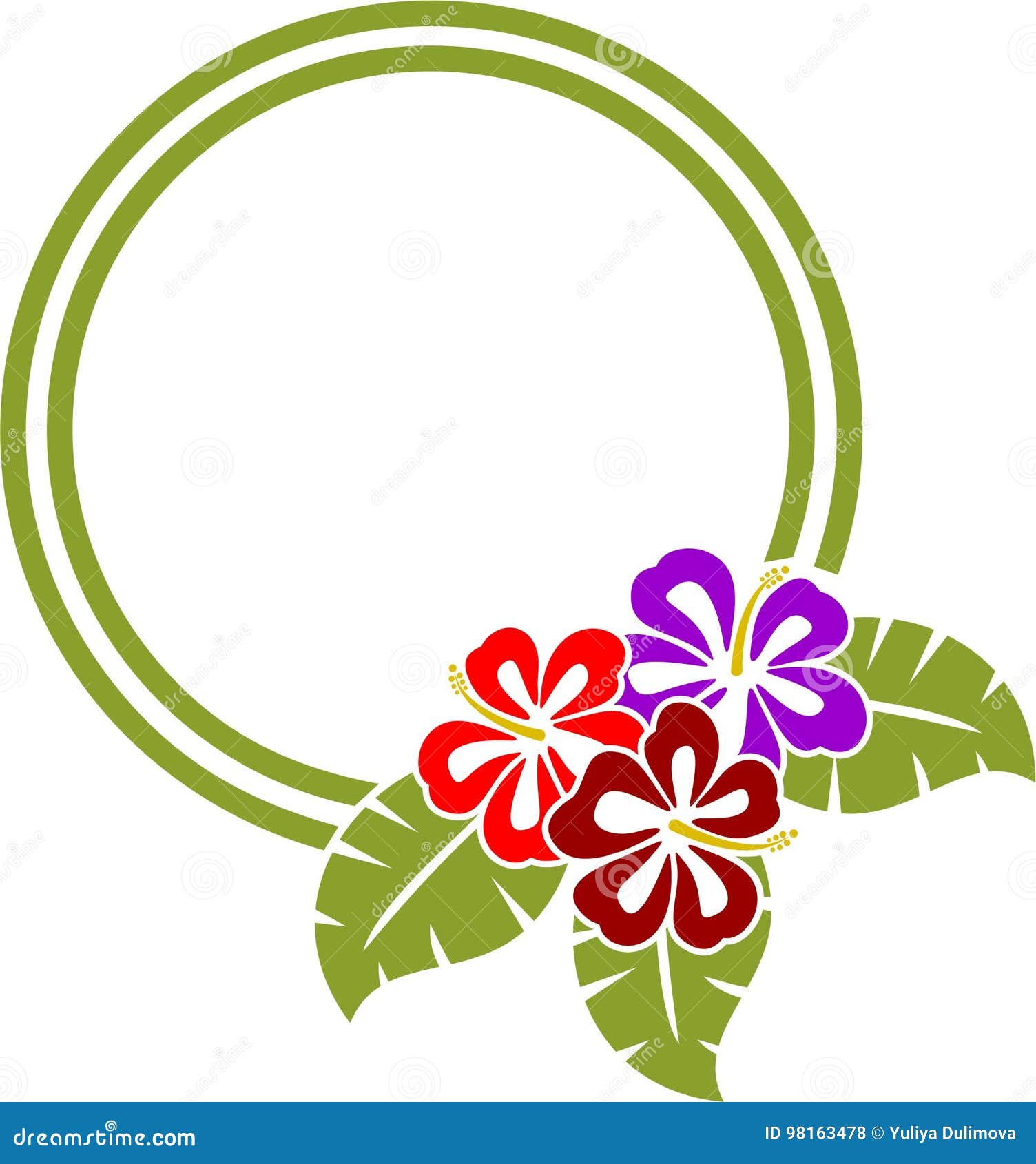 Hibiscus Frame stock vector. Illustration of life, nature - 98163478