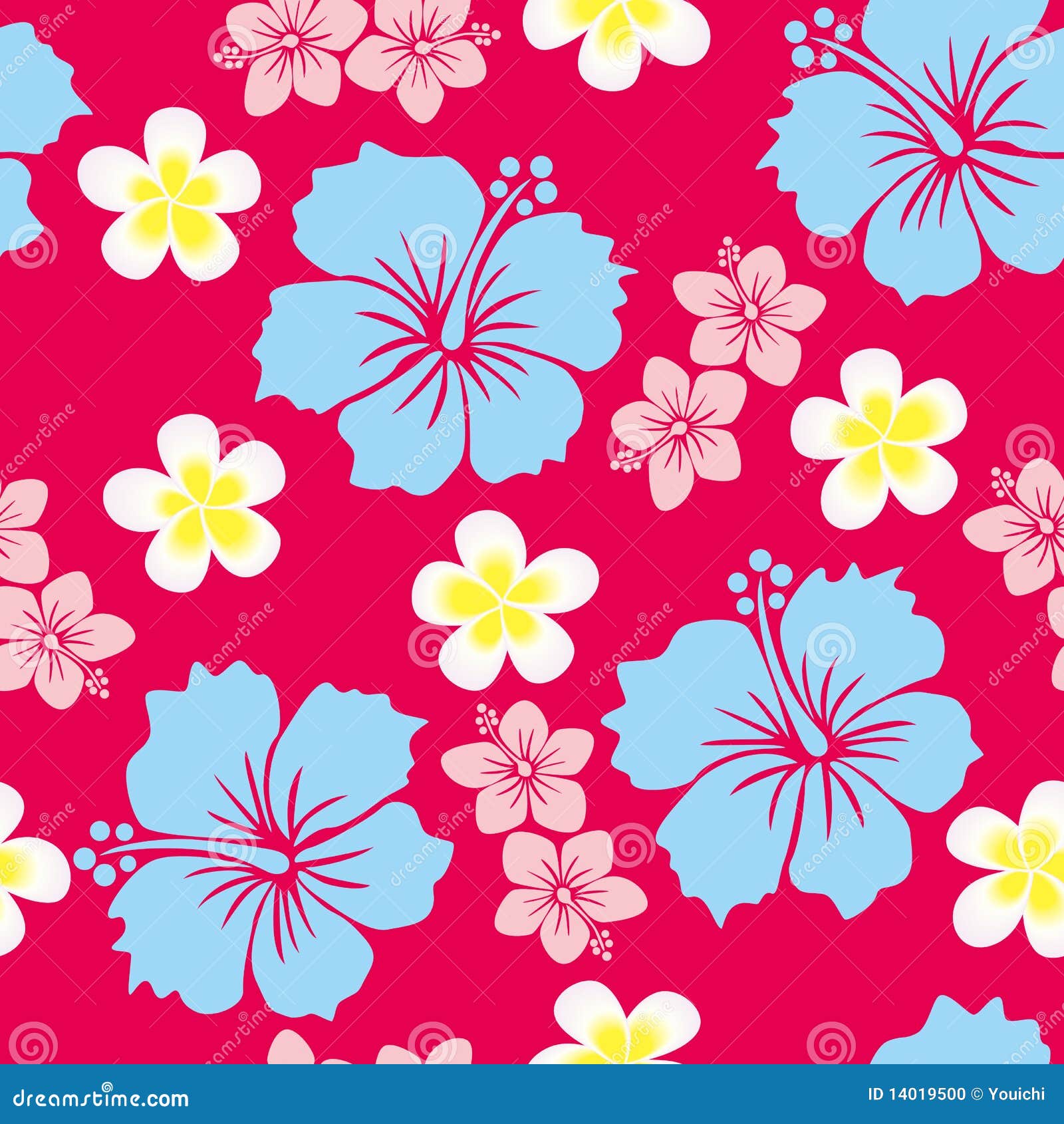 Hibiscus pattern stock vector. Illustration of resort - 14019500