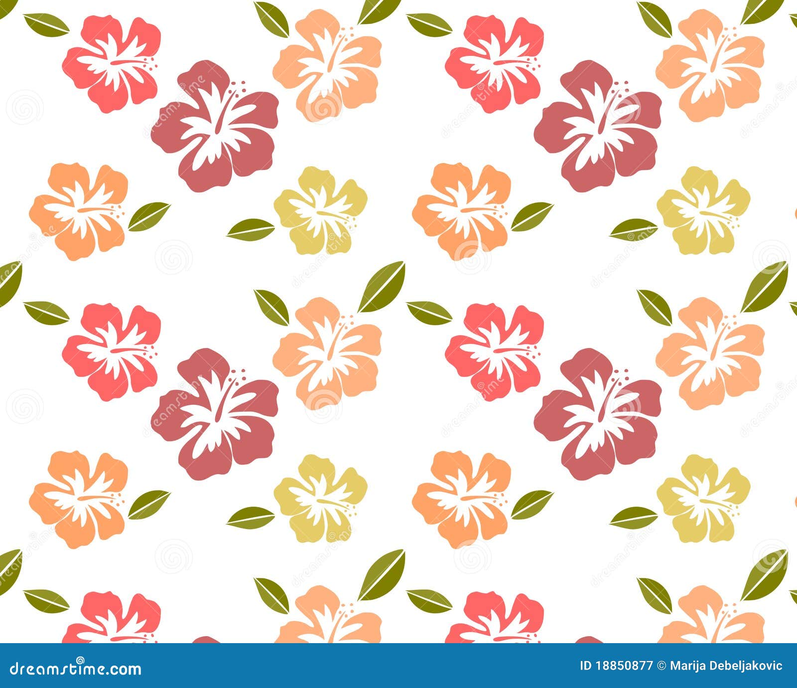 Hibiscus Pattern stock illustration. Illustration of flower - 18850877
