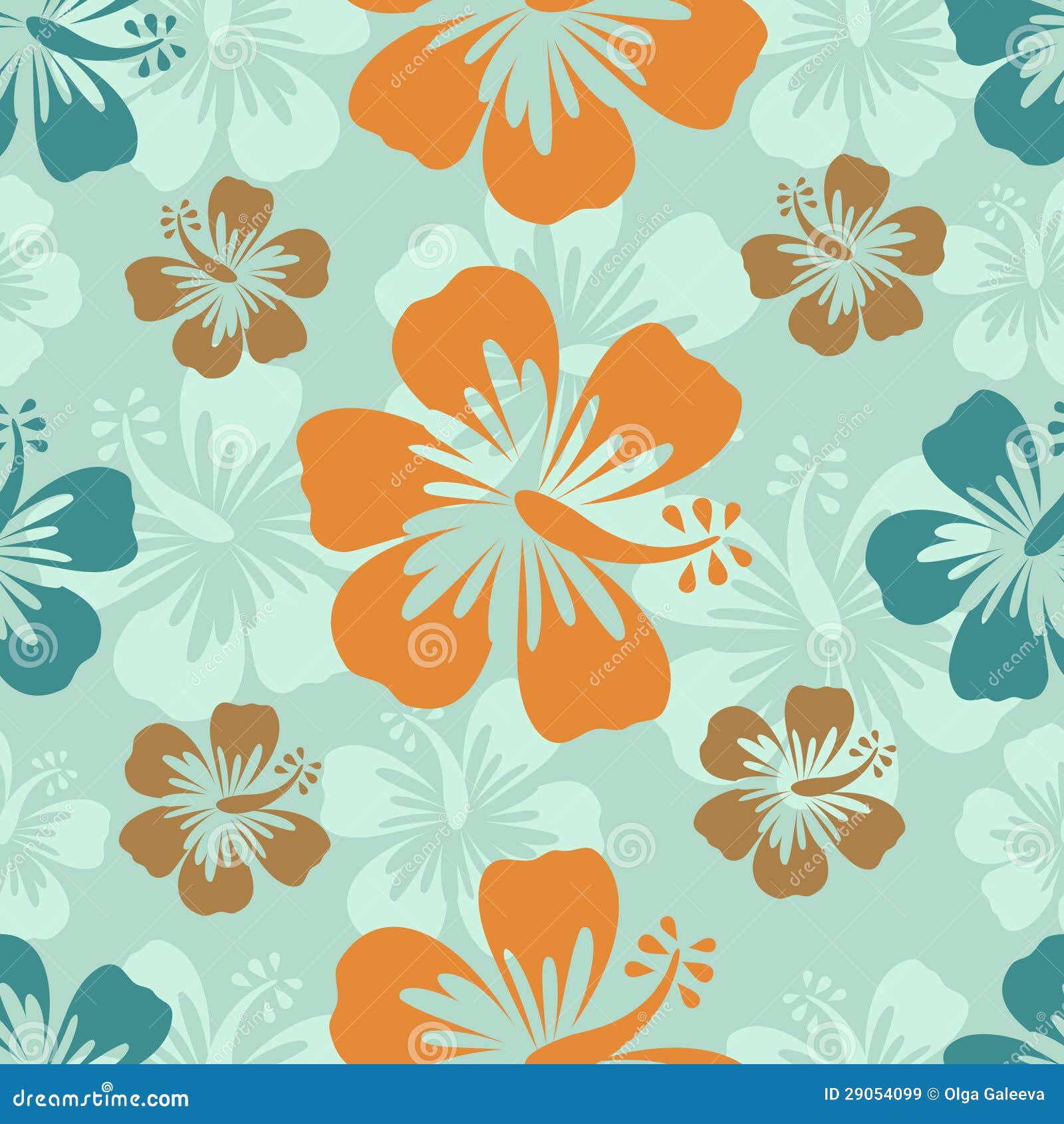 Hibiscus pattern stock vector. Illustration of summer - 29054099