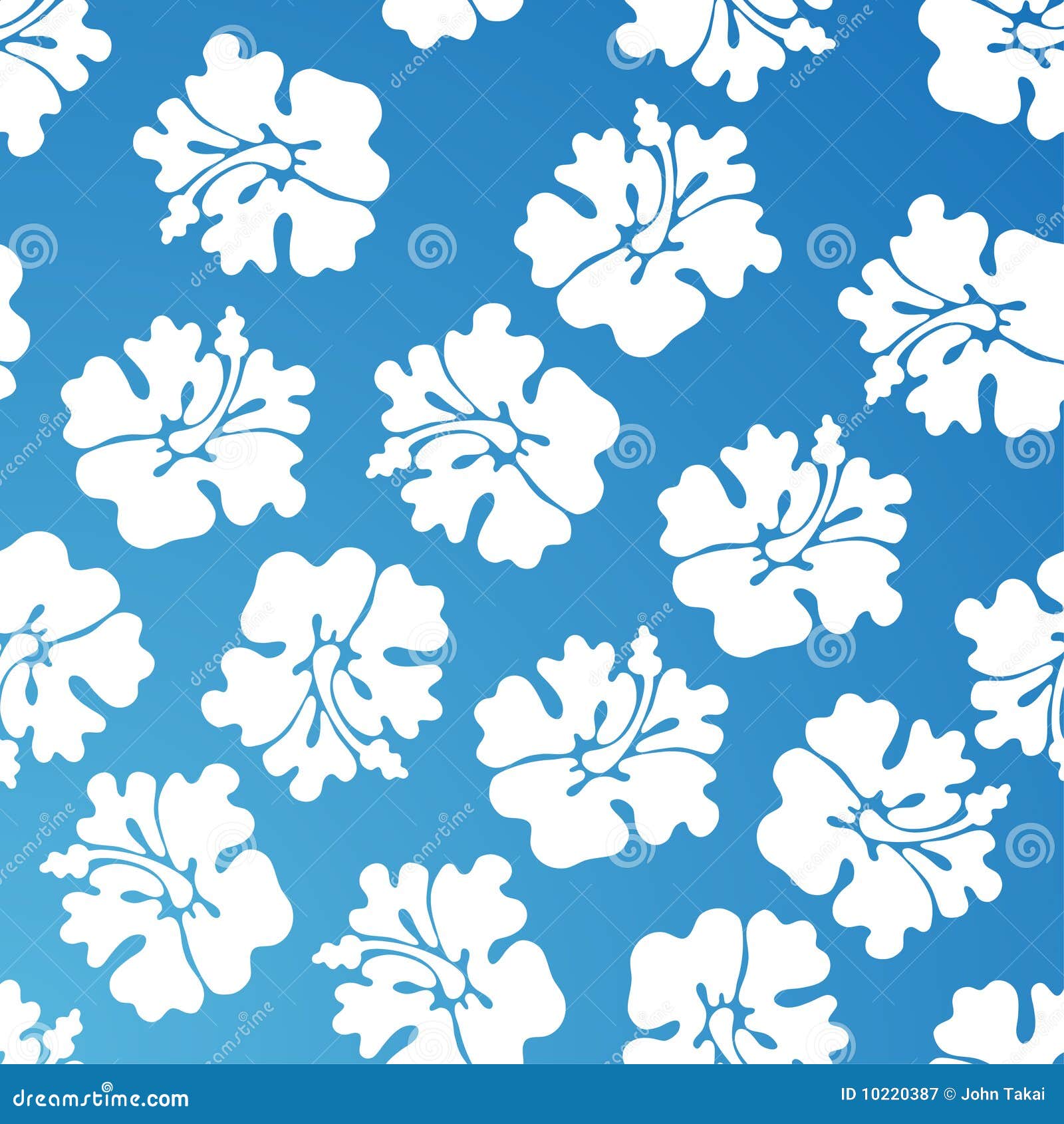 Hibiscus Pattern - Blue stock vector. Illustration of hawaiian - 10220387