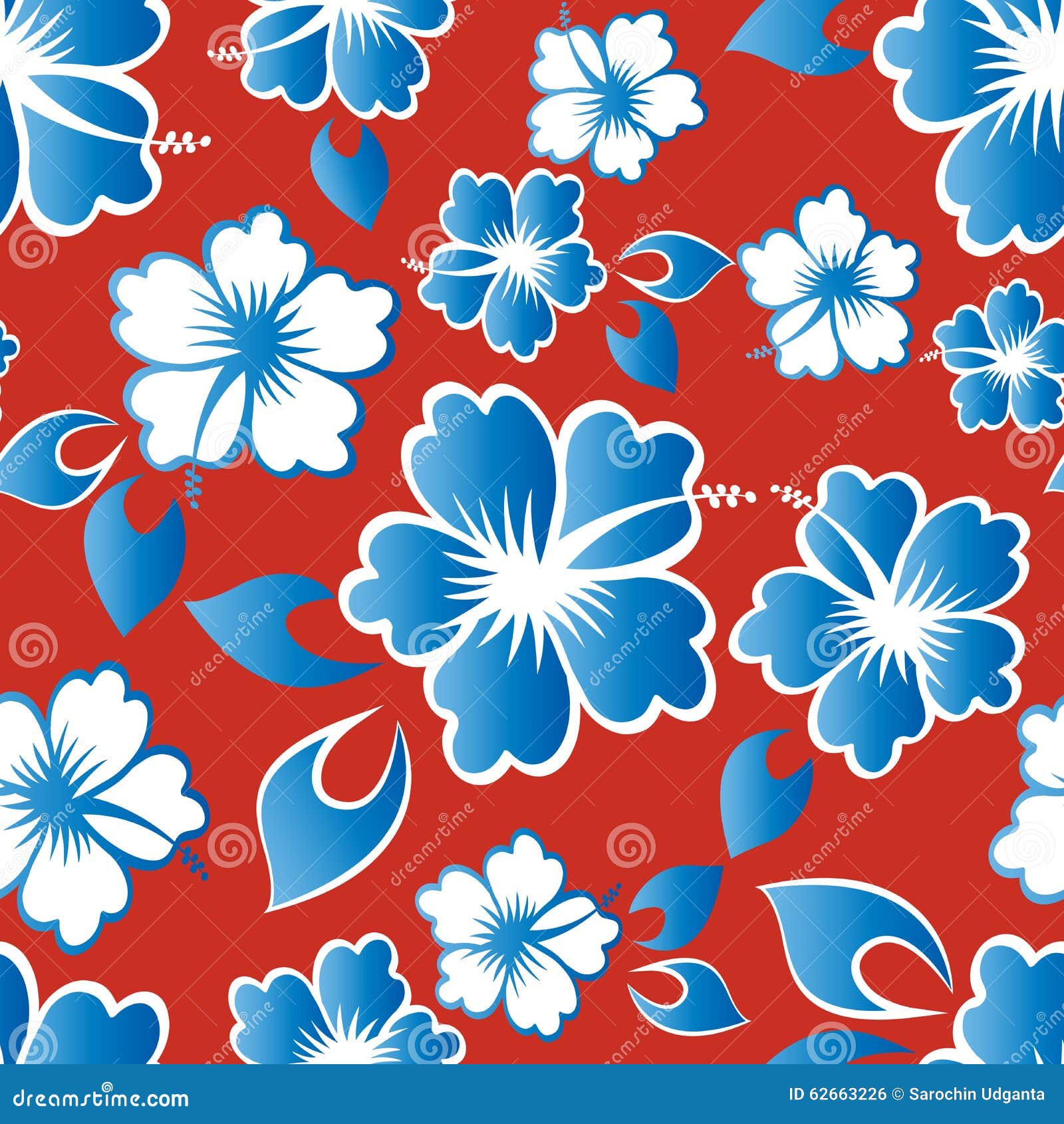 Hibiscus pattern stock vector. Illustration of pattern - 62663226