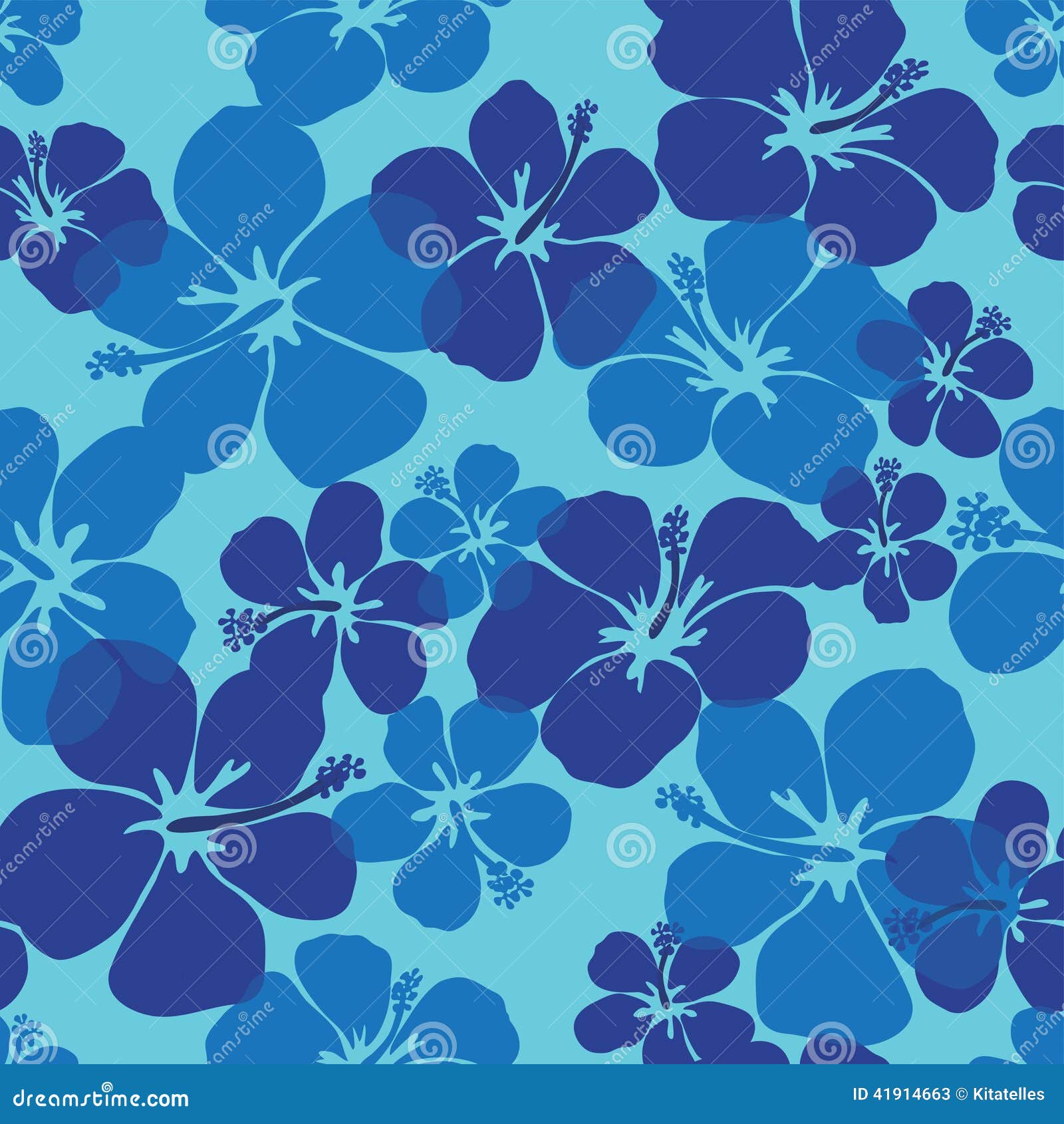 Hibiscus seamless pattern stock vector. Illustration of fabric - 41914663