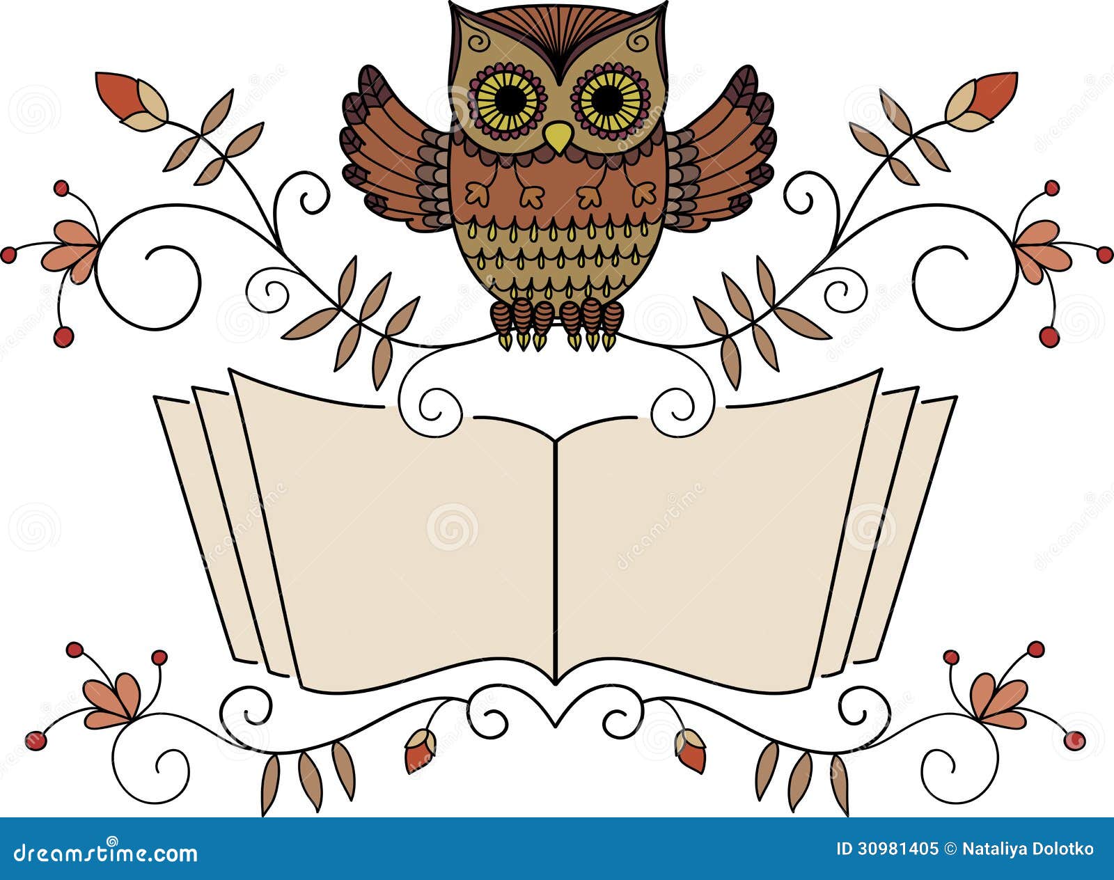 Hibou de lecture illustration de vecteur. Illustration du rétro - 30981405