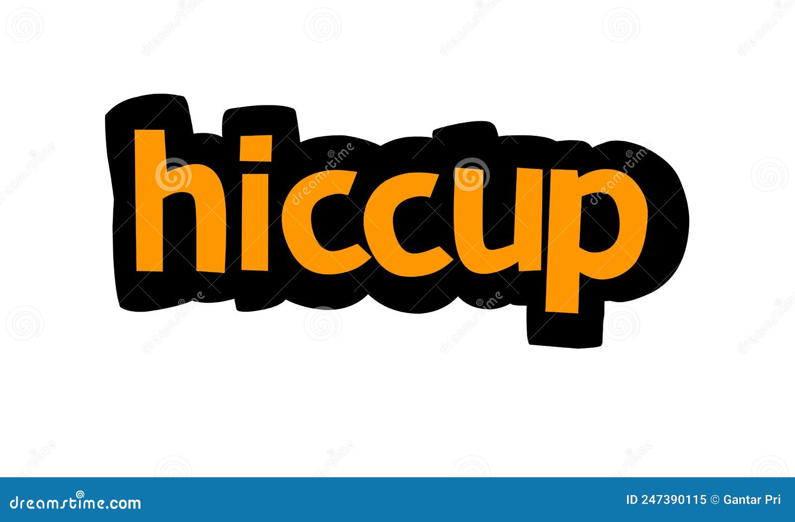 HICCUP Writing Vector Design On Blue Background Royalty-Free Stock ...