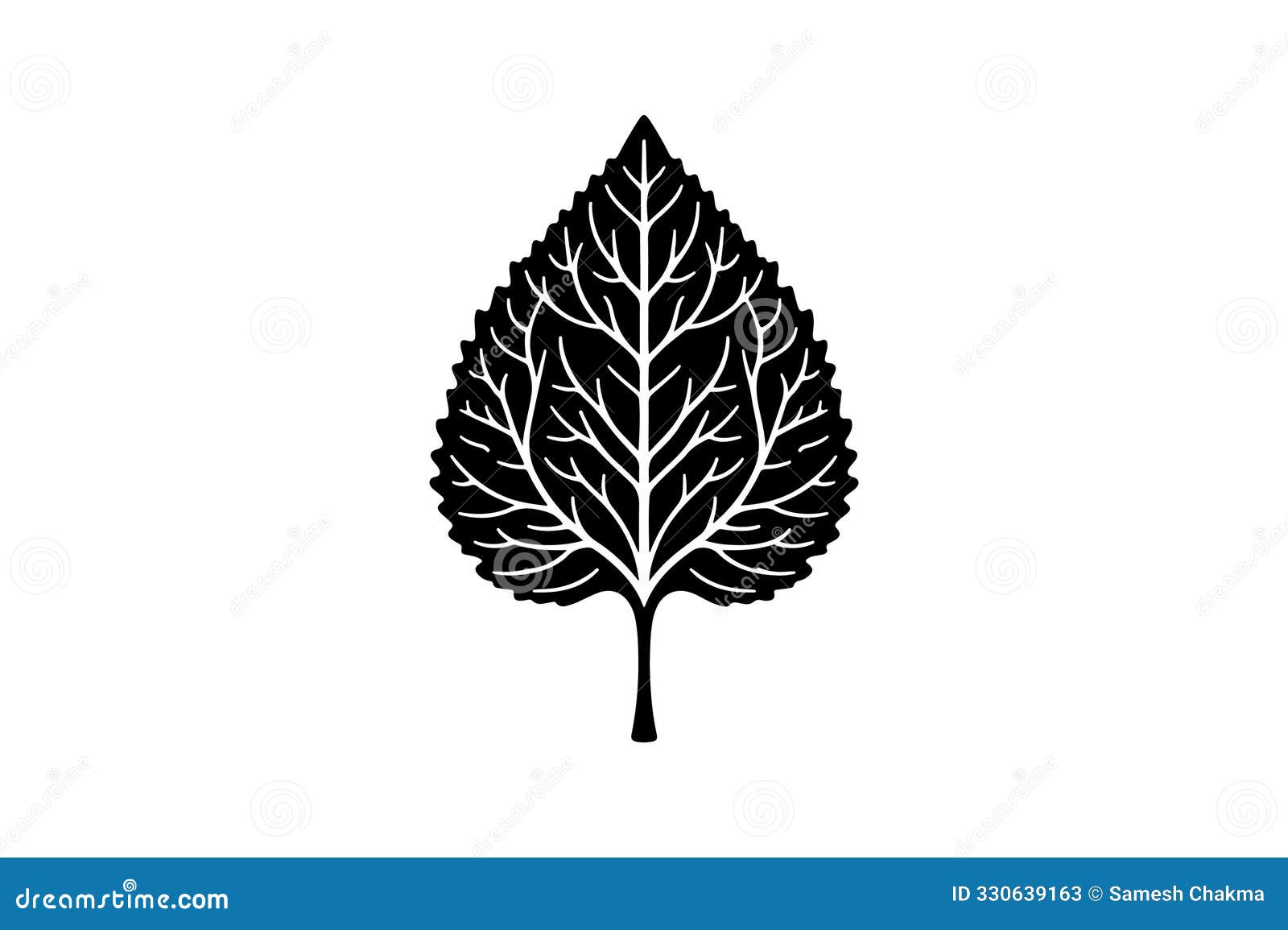 A Hickory Leaf Silhouette Vector Style Art Stock Image | CartoonDealer ...