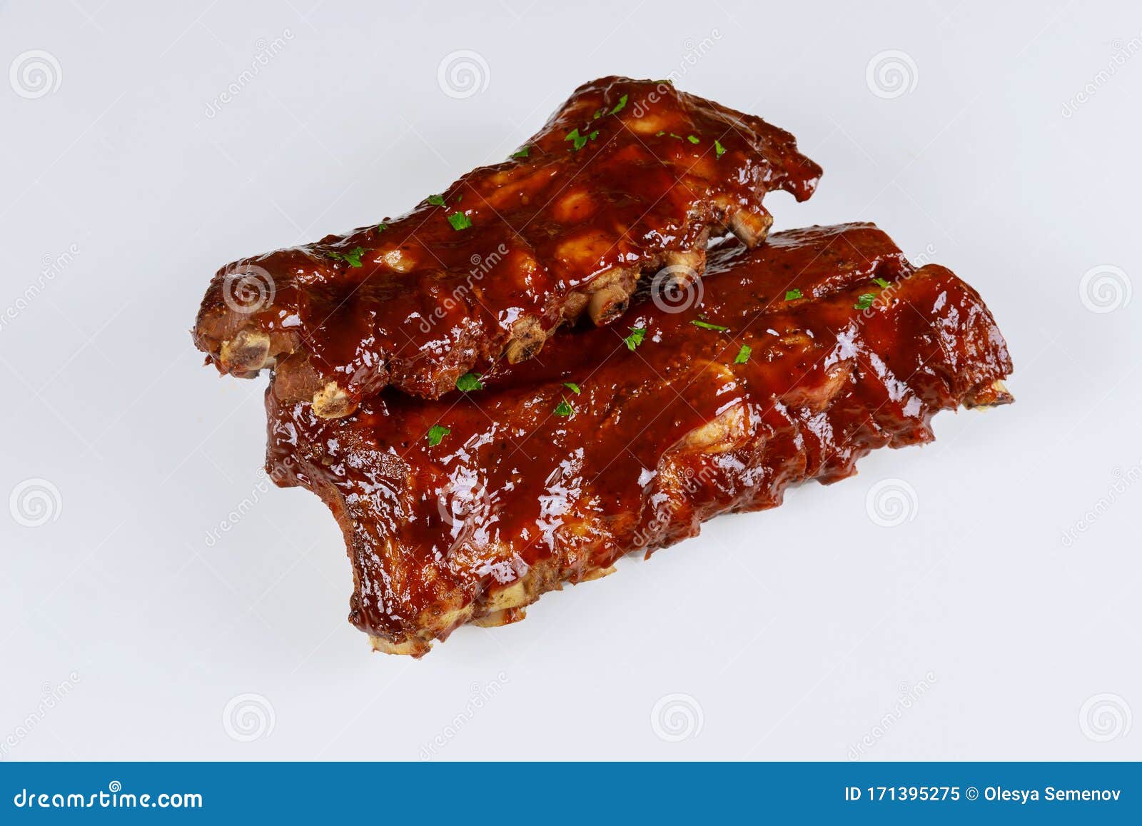 Hickory Smoked Beef Ribs On Isolated White Background Stock Image ...