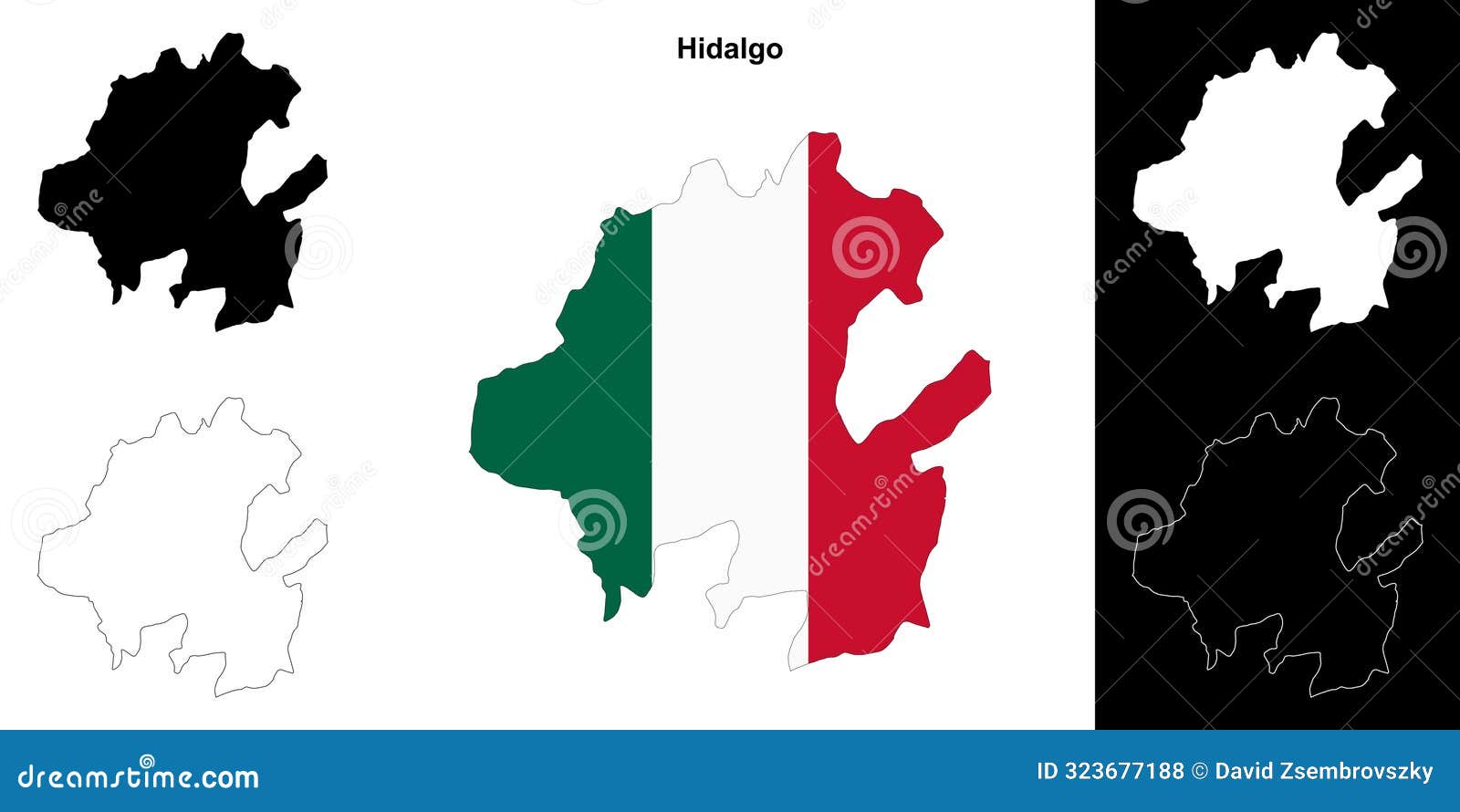 Hidalgo Outline Map Cartoon Vector | CartoonDealer.com #379011171