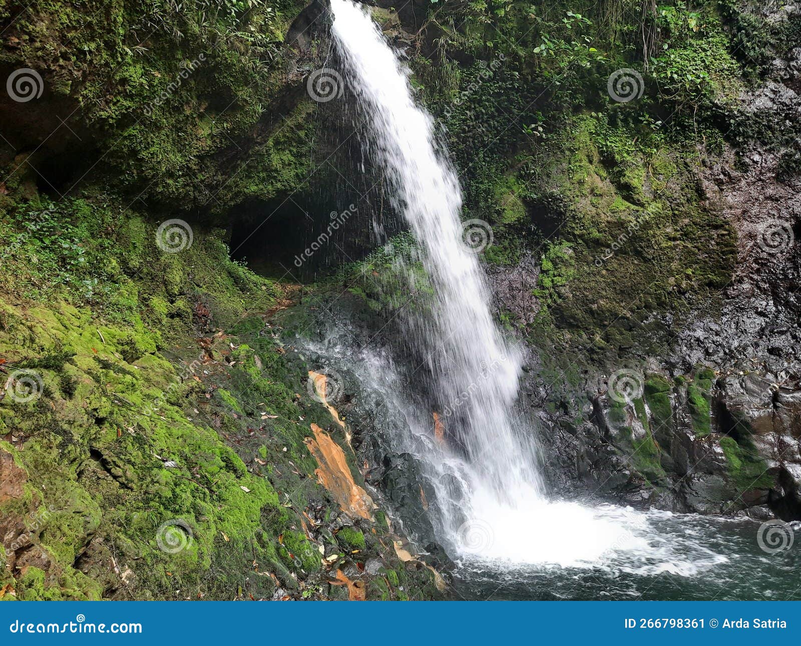 The Hidden Beauty of the Cave Behind the Waterfall Stock Image - Image ...