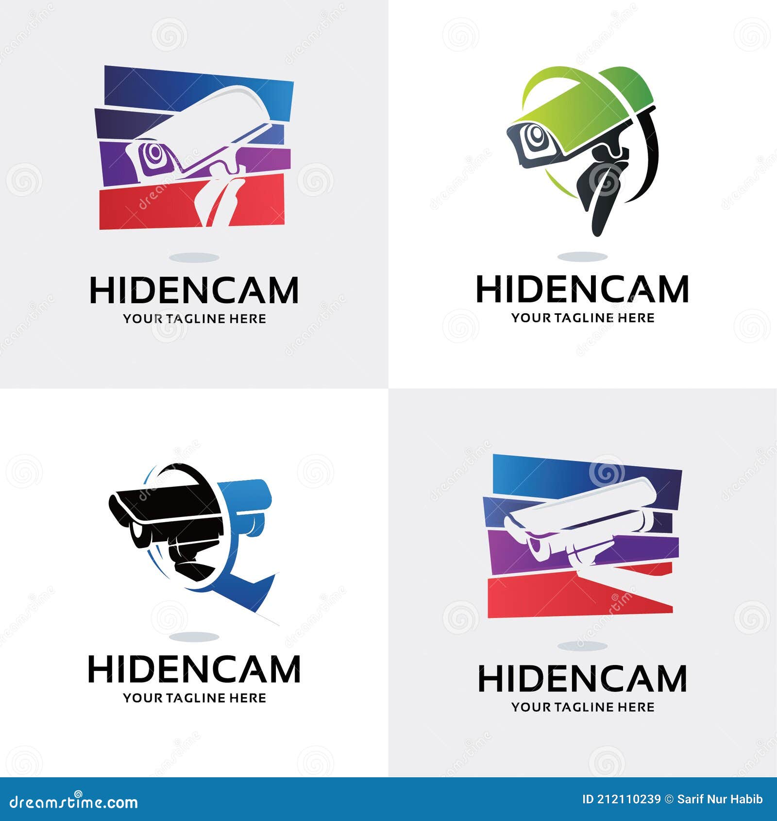 Hidden Camera Logo Set Design Template Collection Stock Vector ...